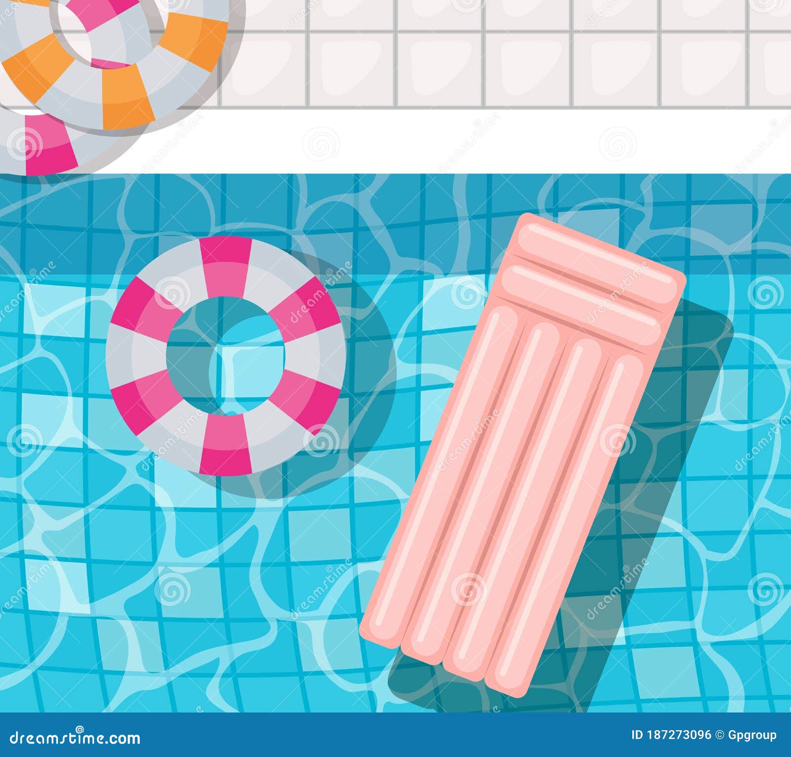 Pool with Floats Top View Vector Design Stock Vector - Illustration of ...