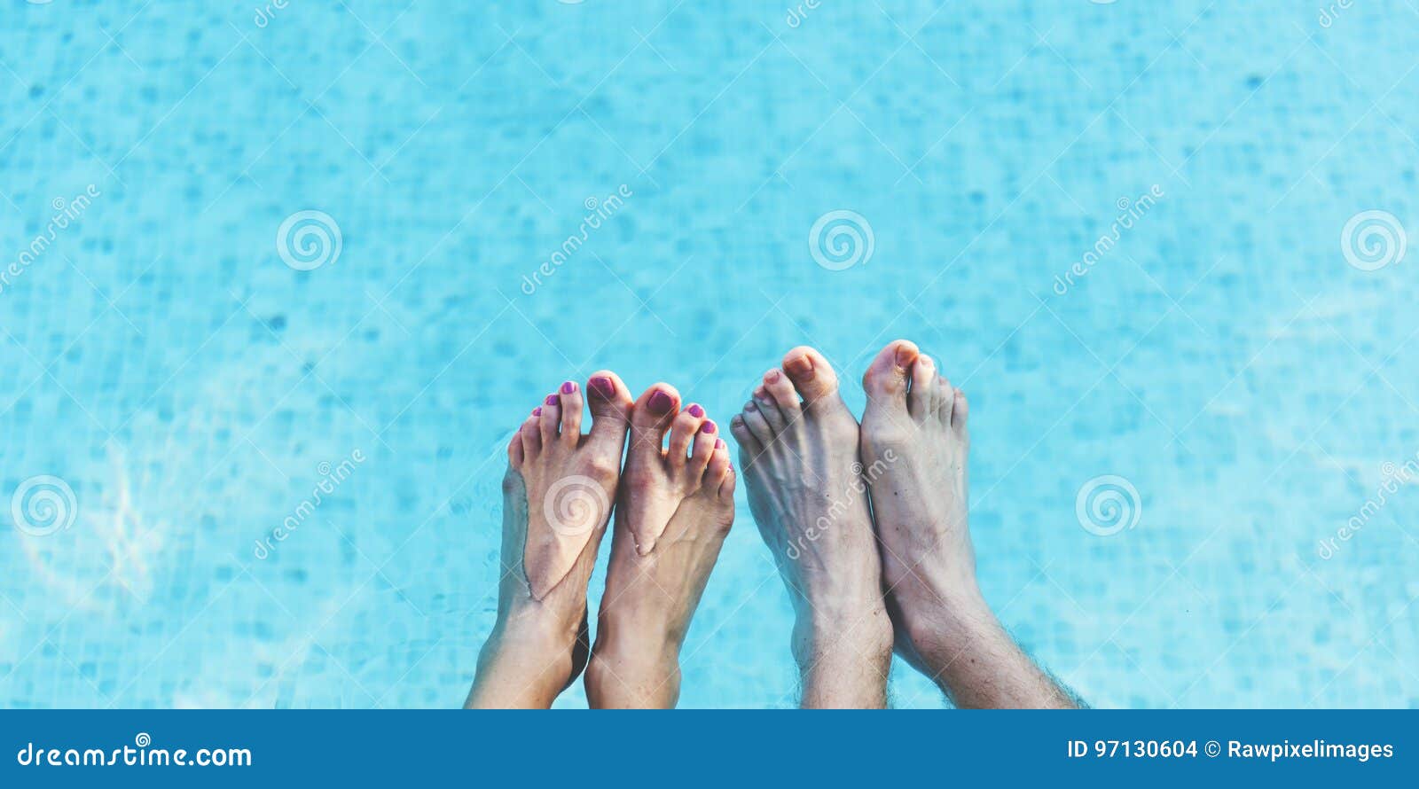 Pool Foot Couple Fun Time Concept Stock Photo - Image of colleague ...