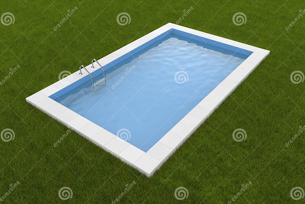 Pool on the grass stock illustration. Illustration of grass - 30381055