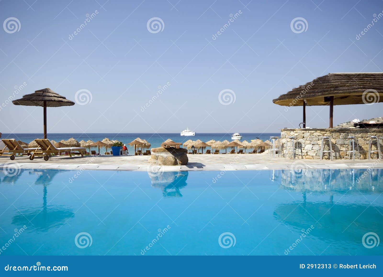 Pool at Greek Island Resort Stock Image - Image of paros, board: 2912313