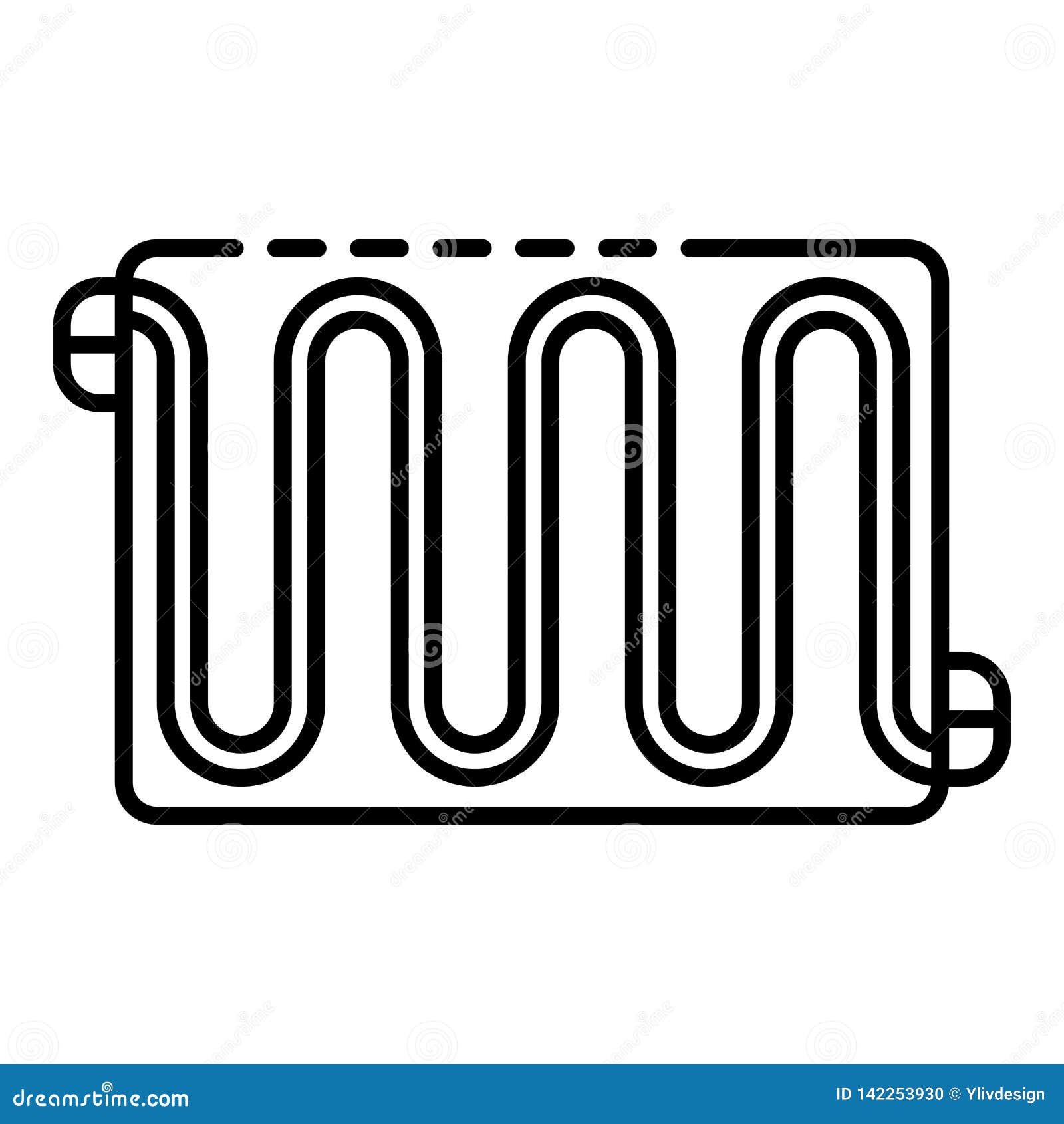 Heating Icon With Three Straight Arrows Over Heater Element. Thermal ...