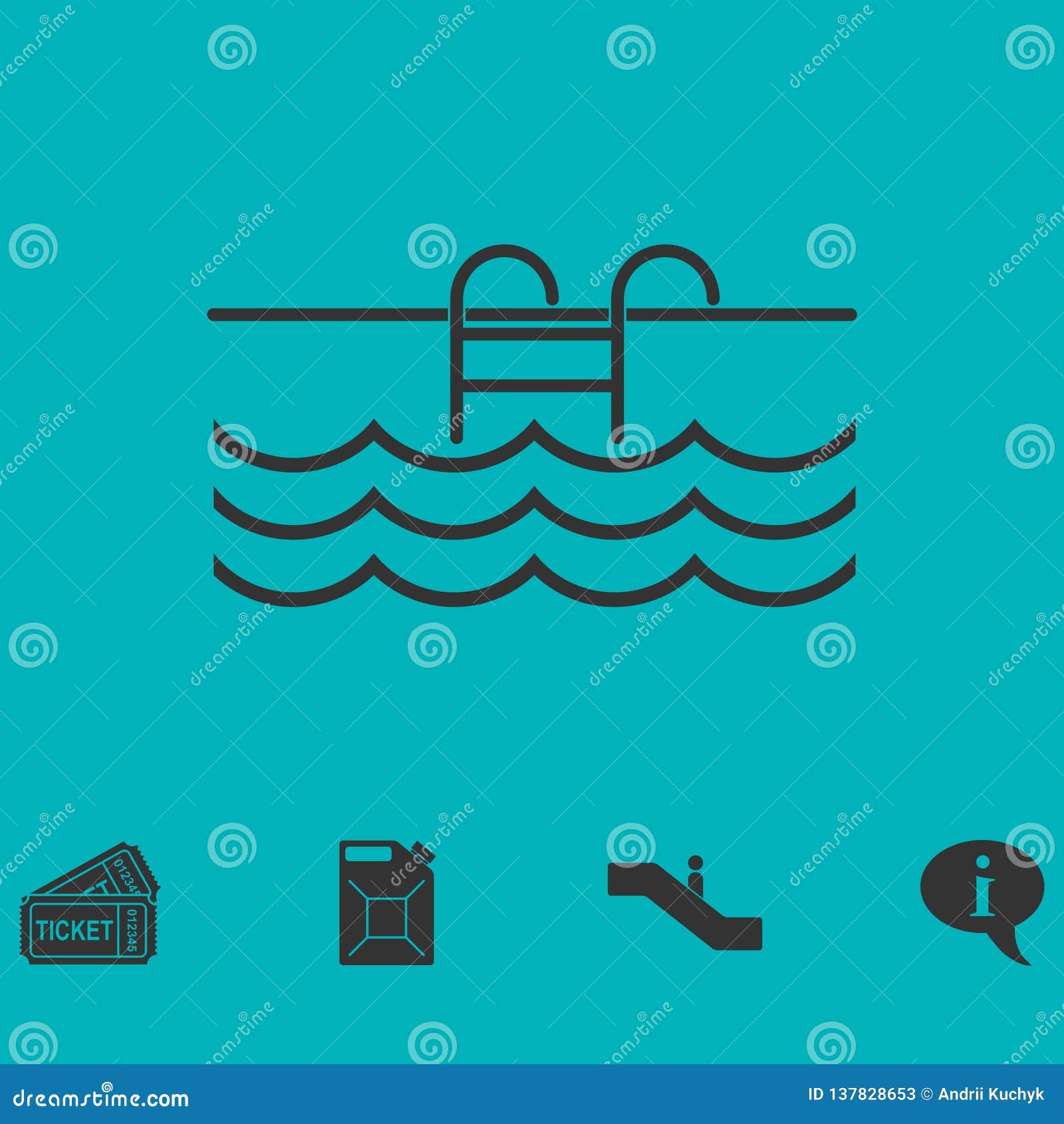 Pool icon flat stock vector. Illustration of element - 137828653