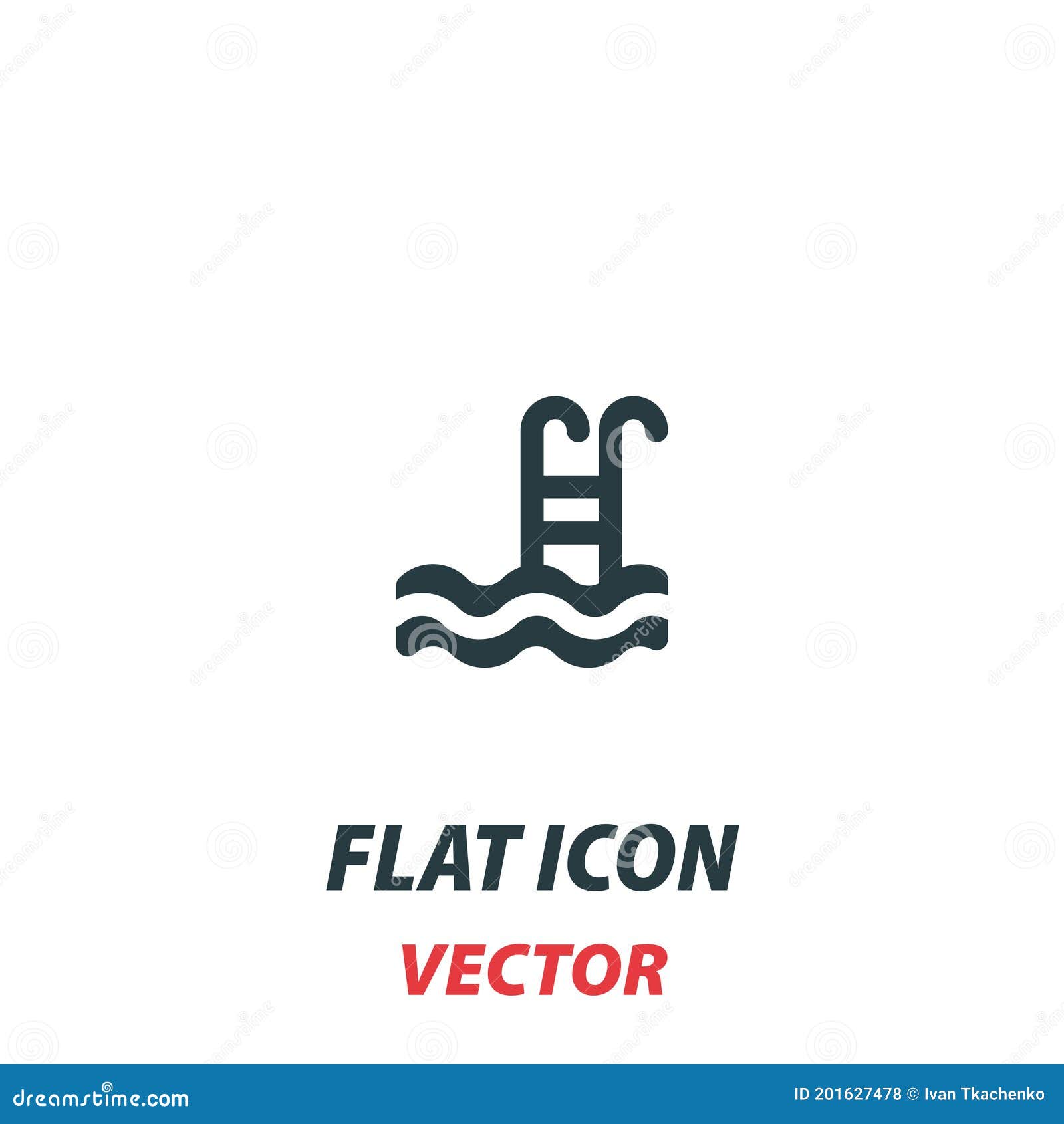 Pool Icon in a Flat Style. Vector Illustration Pictogram on White ...