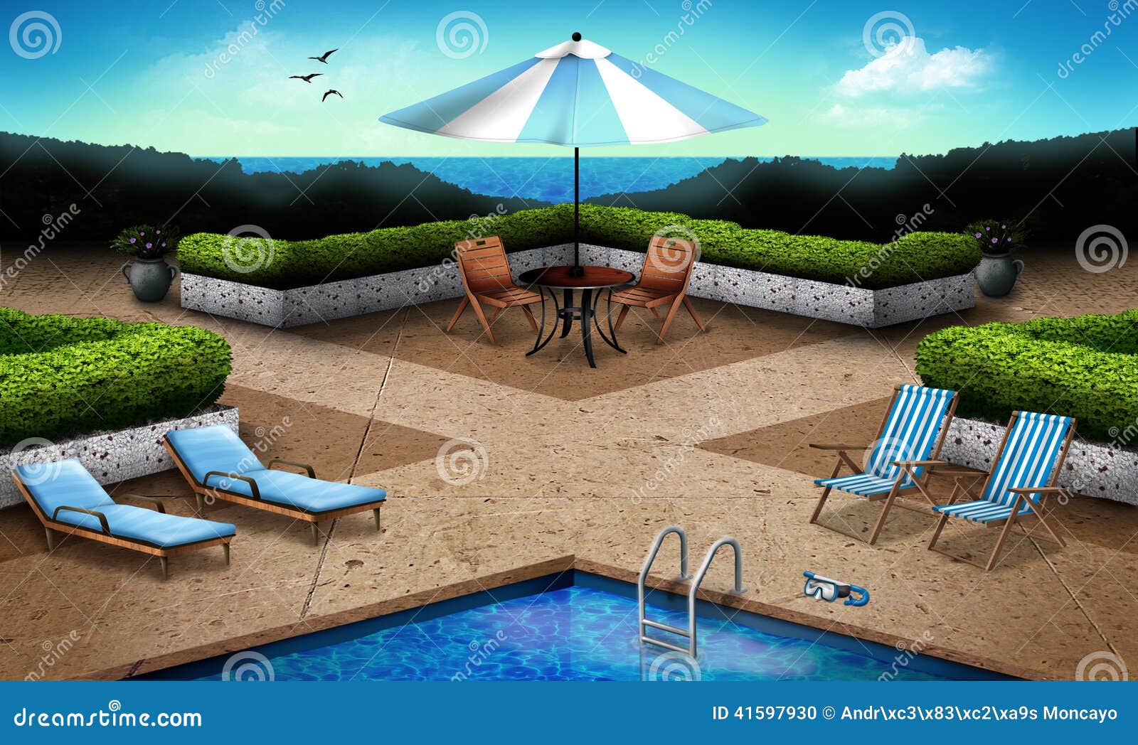 Pool stock illustration. Illustration of home, contemporary - 41597930