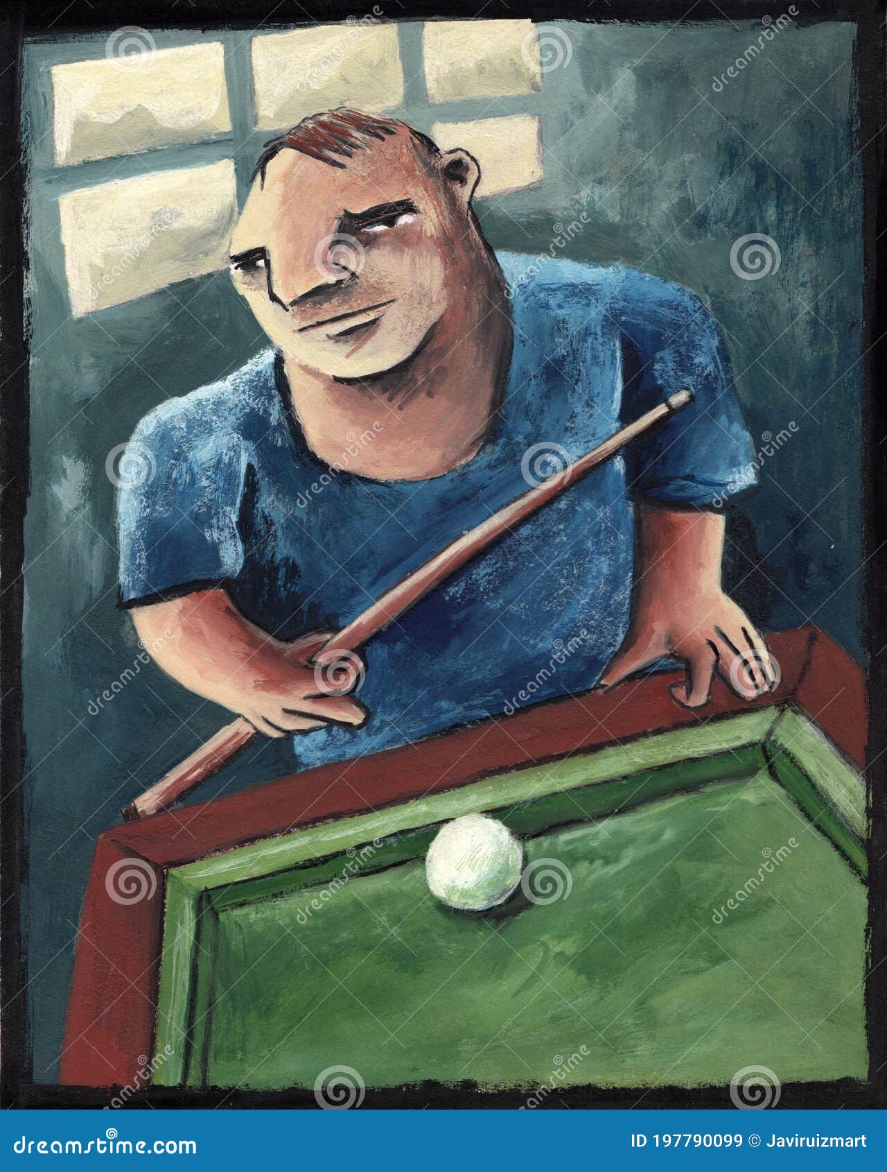 Pool Player Table Billiards Vector Illustration | CartoonDealer.com ...