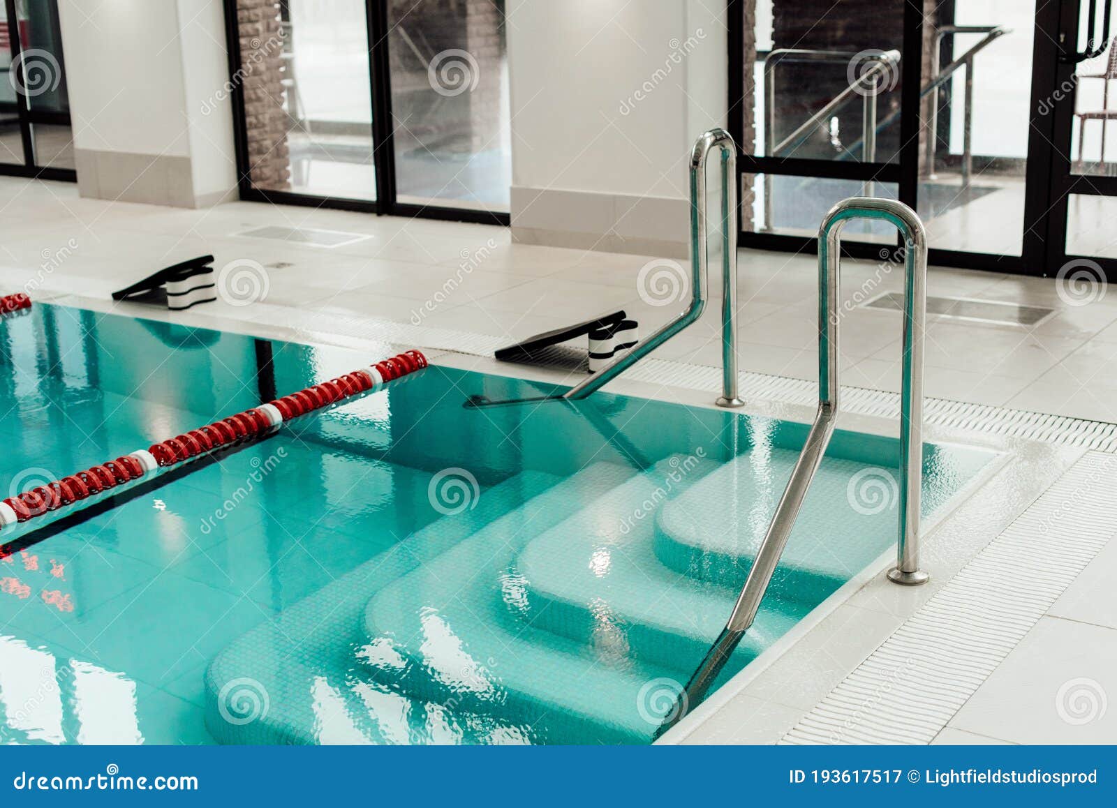 Pool with Lane Dividers, Pull Buoys Stock Image - Image of illumination ...