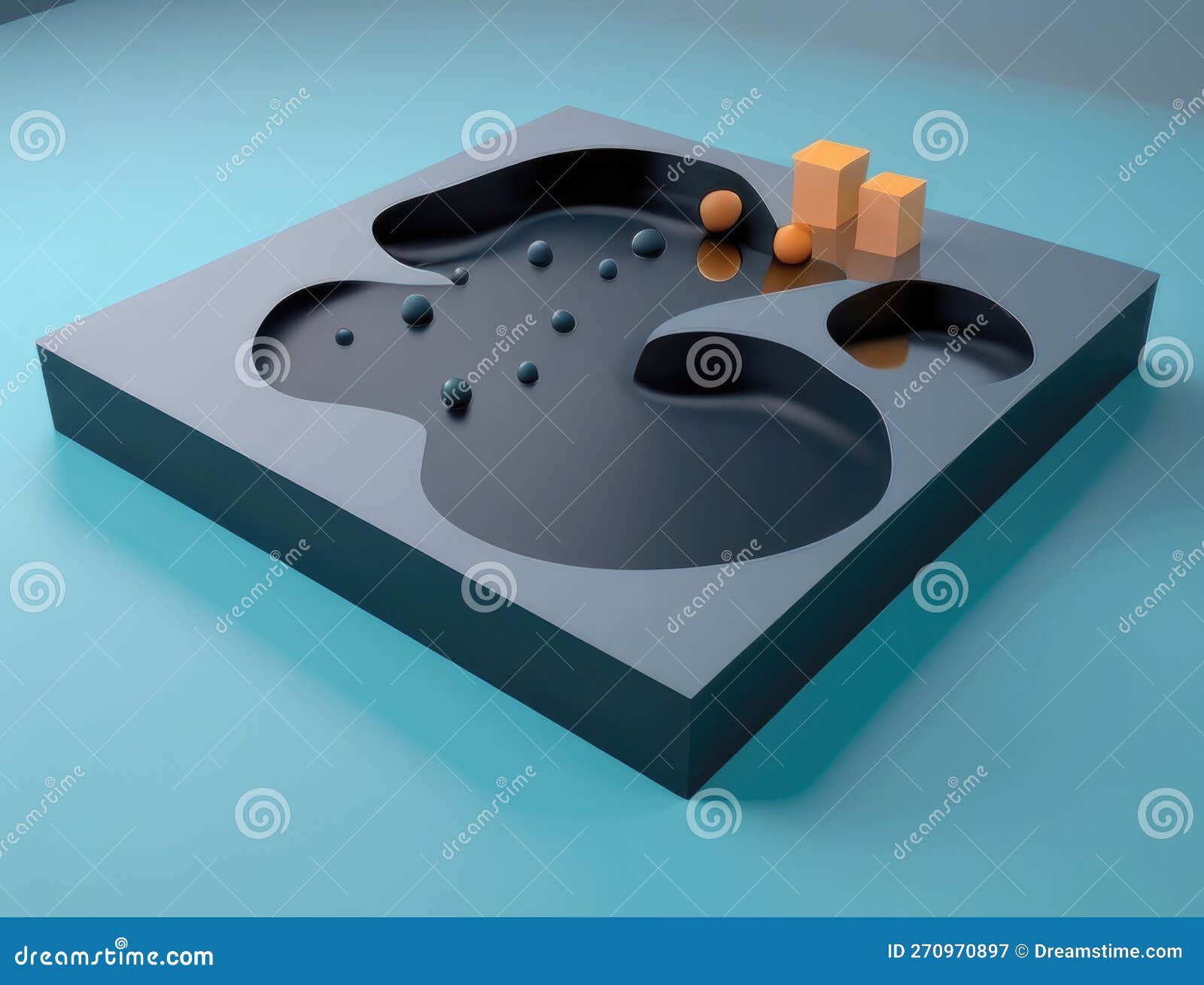 Pool of Liquid Bubbling and Seething Over a Slate Platform. Podium ...