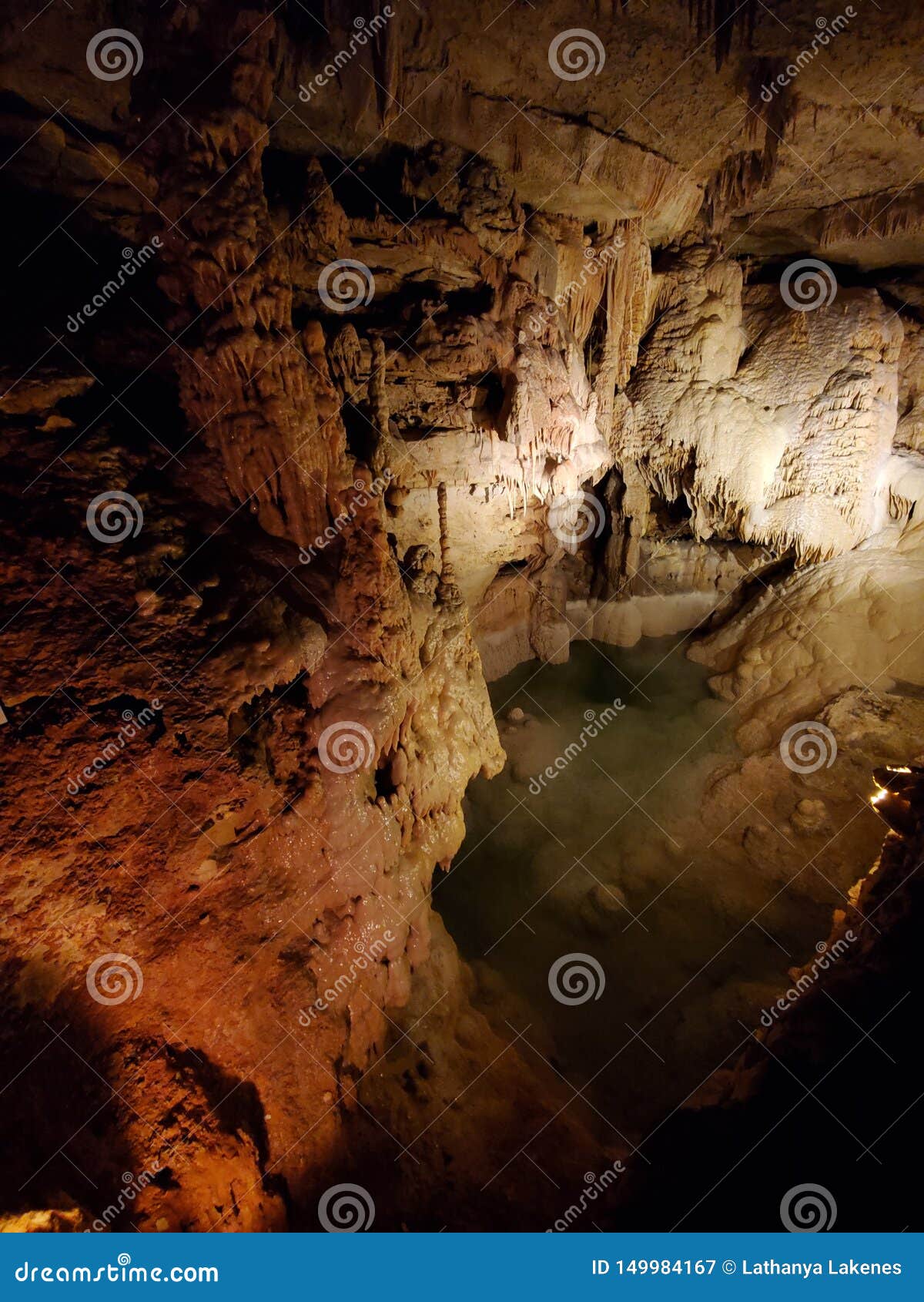 Pool in a lit cave stock image. Image of cave, underground - 149984167