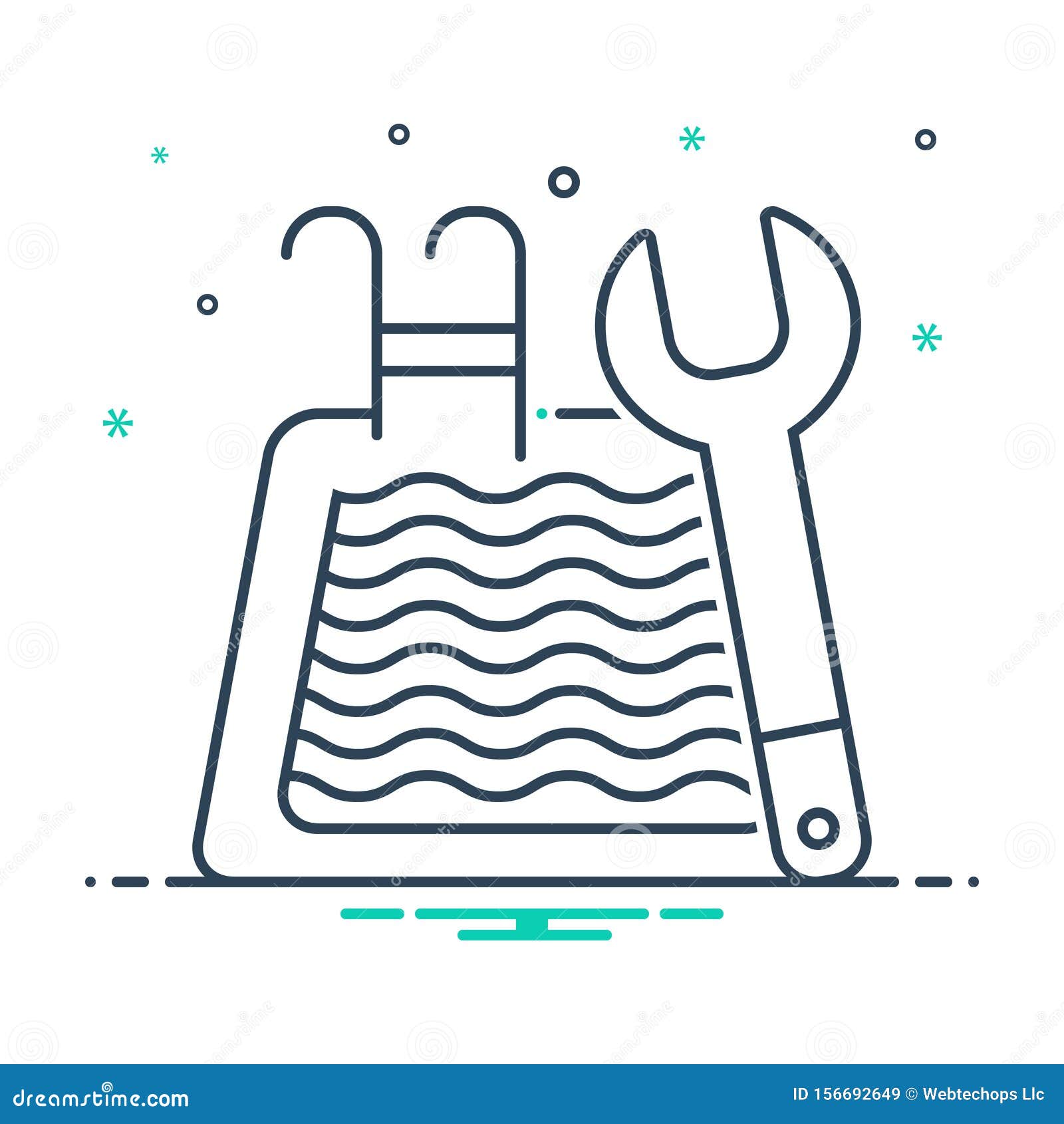 Black Mix Icon for Pool Maintenance, Clean and Cleaner Stock Vector ...