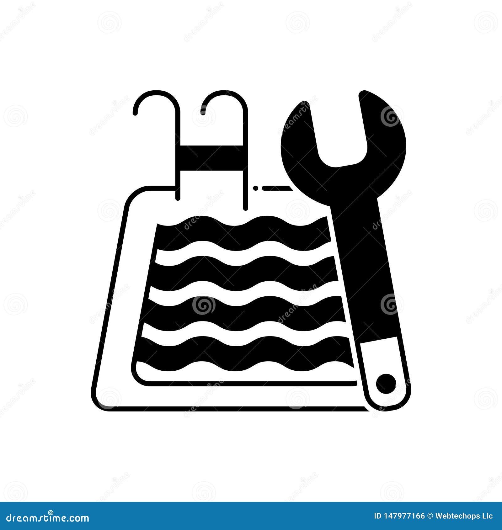 Black Solid Icon for Pool Maintenance, Clean and Cleaner Stock Vector ...