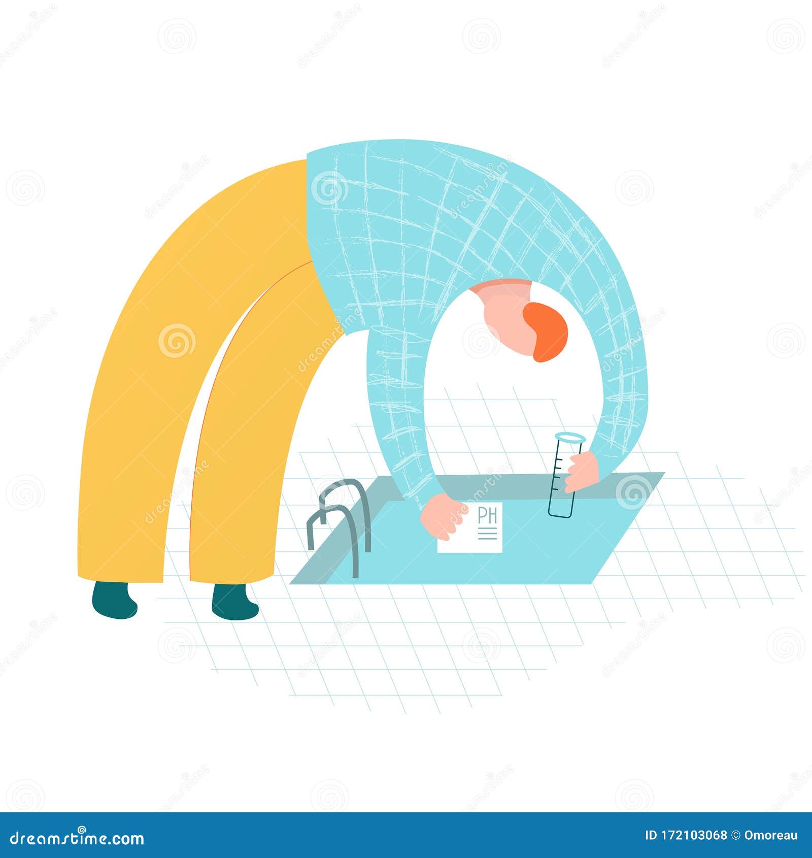 Pool Maintenance Worker Testing Water for Pollution Stock Vector ...