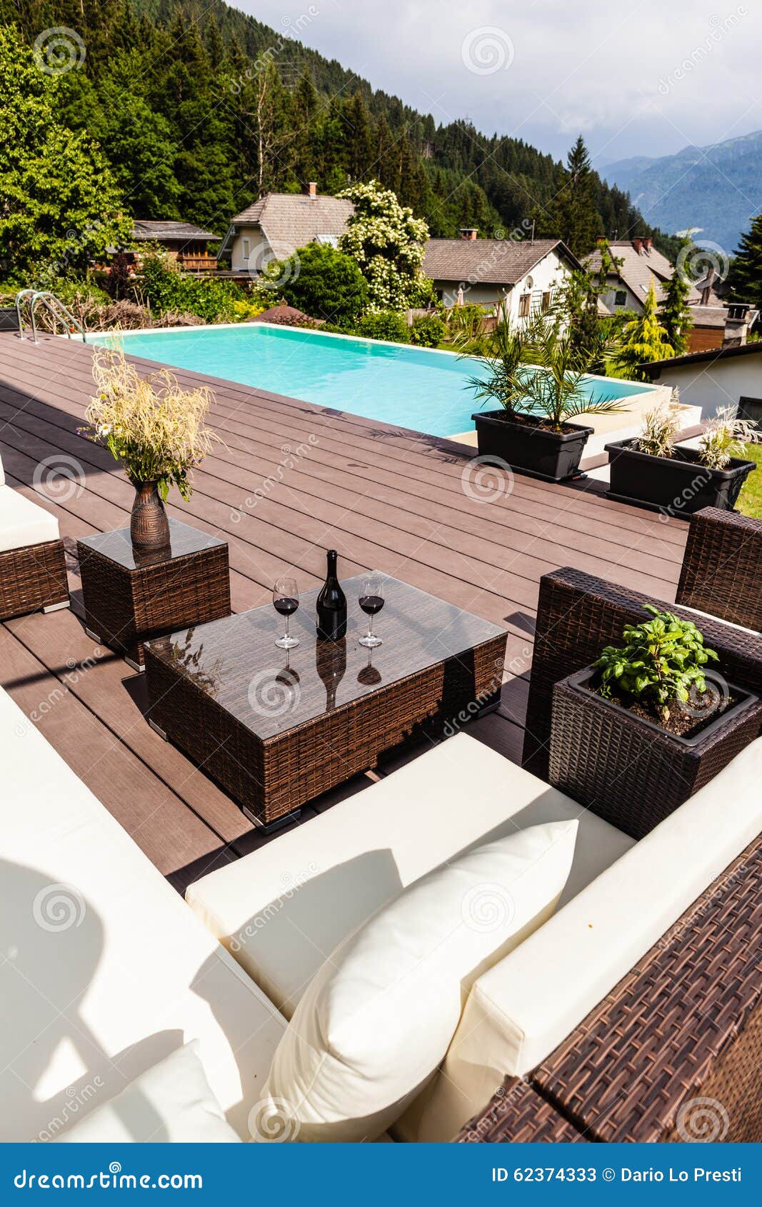Pool in the mountains stock image. Image of exterior - 62374333