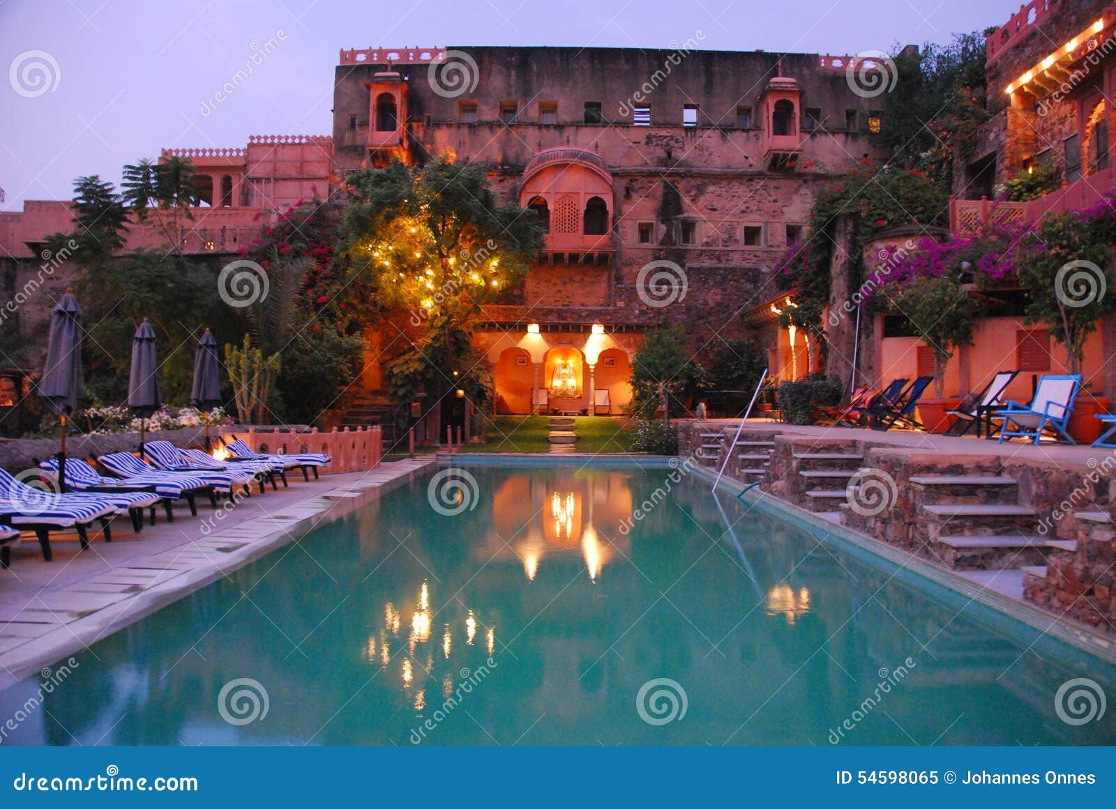 Pool at Neemrana Fort Palace Stock Image - Image of star, palace: 54598065