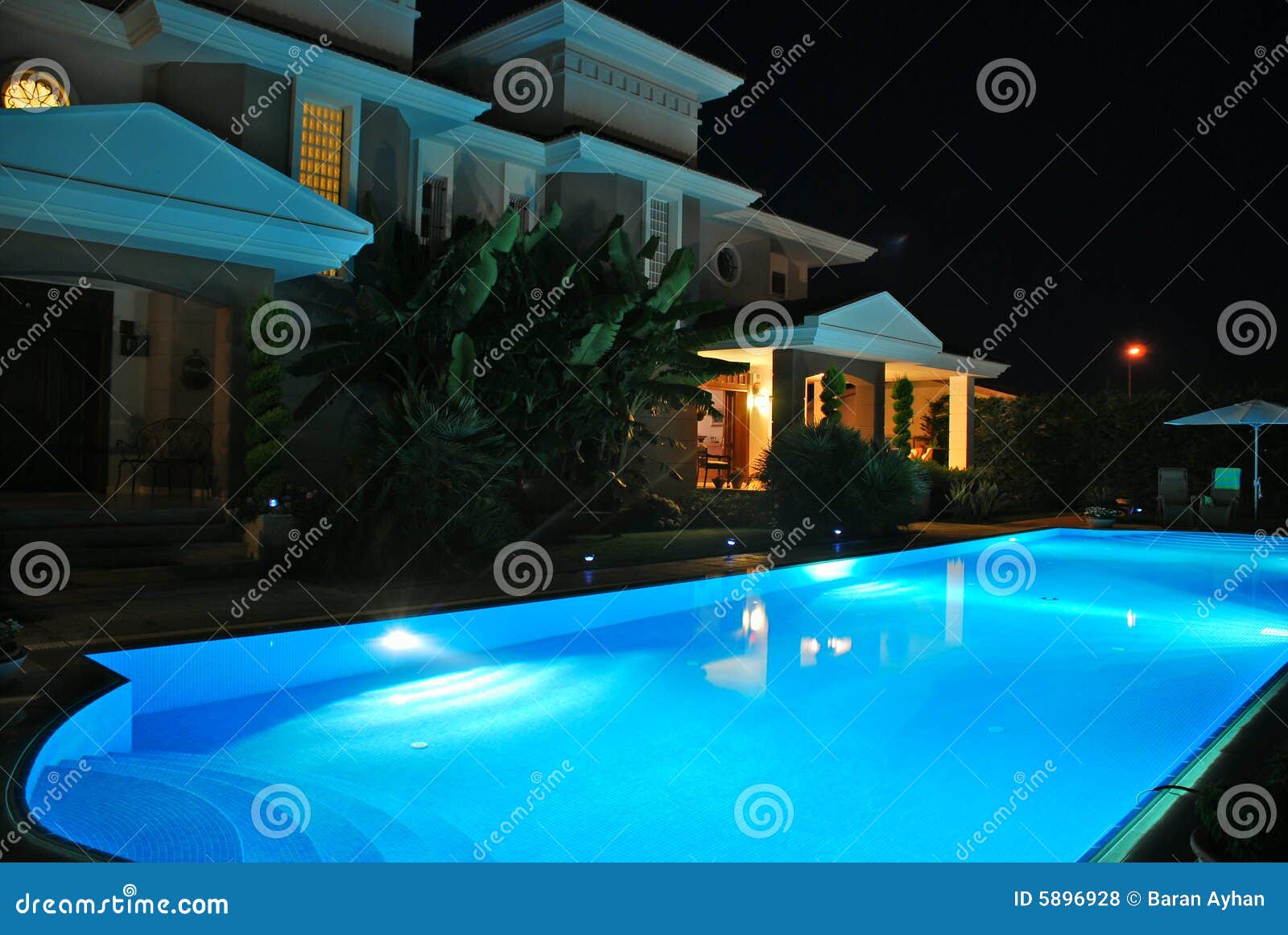 Pool at night 2 stock photo. Image of night, pool, private - 5896928