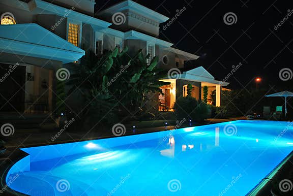 Pool at night 2 stock photo. Image of night, pool, private - 5896928