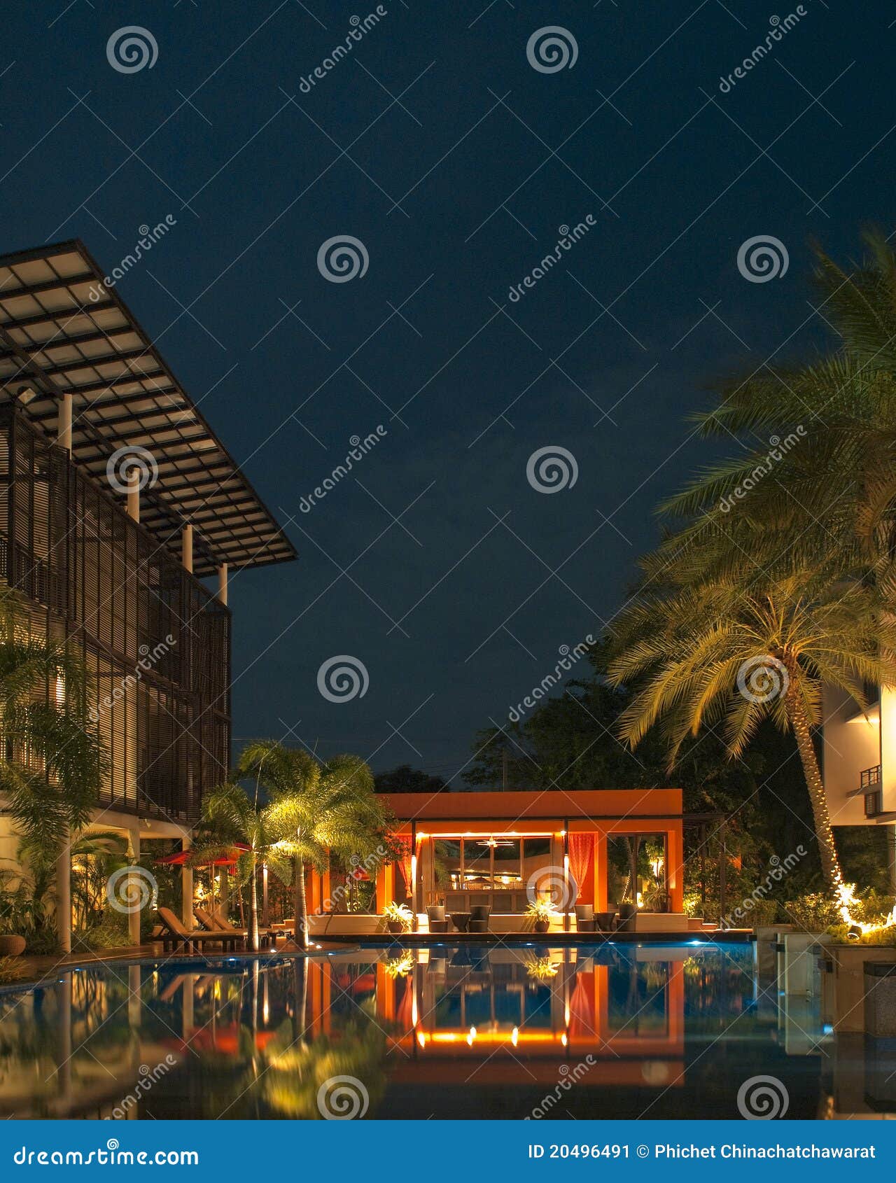 Pool at night stock image. Image of swimming, lighs, pool - 20496491