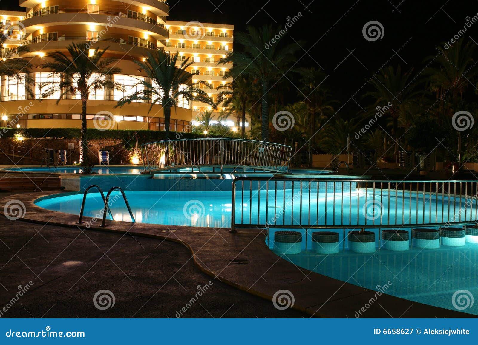 Pool at night stock image. Image of azure, dark, mallorca - 6658627