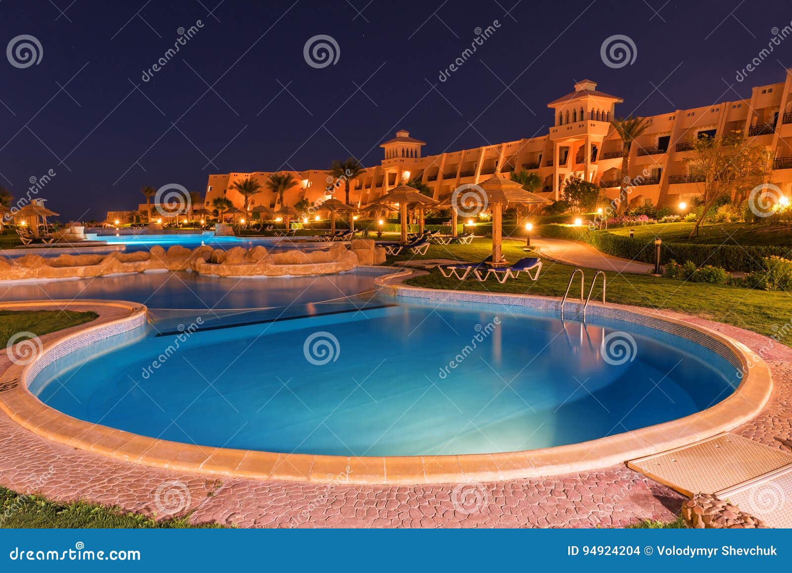 Pool in the night stock photo. Image of sunset, nature - 94924204