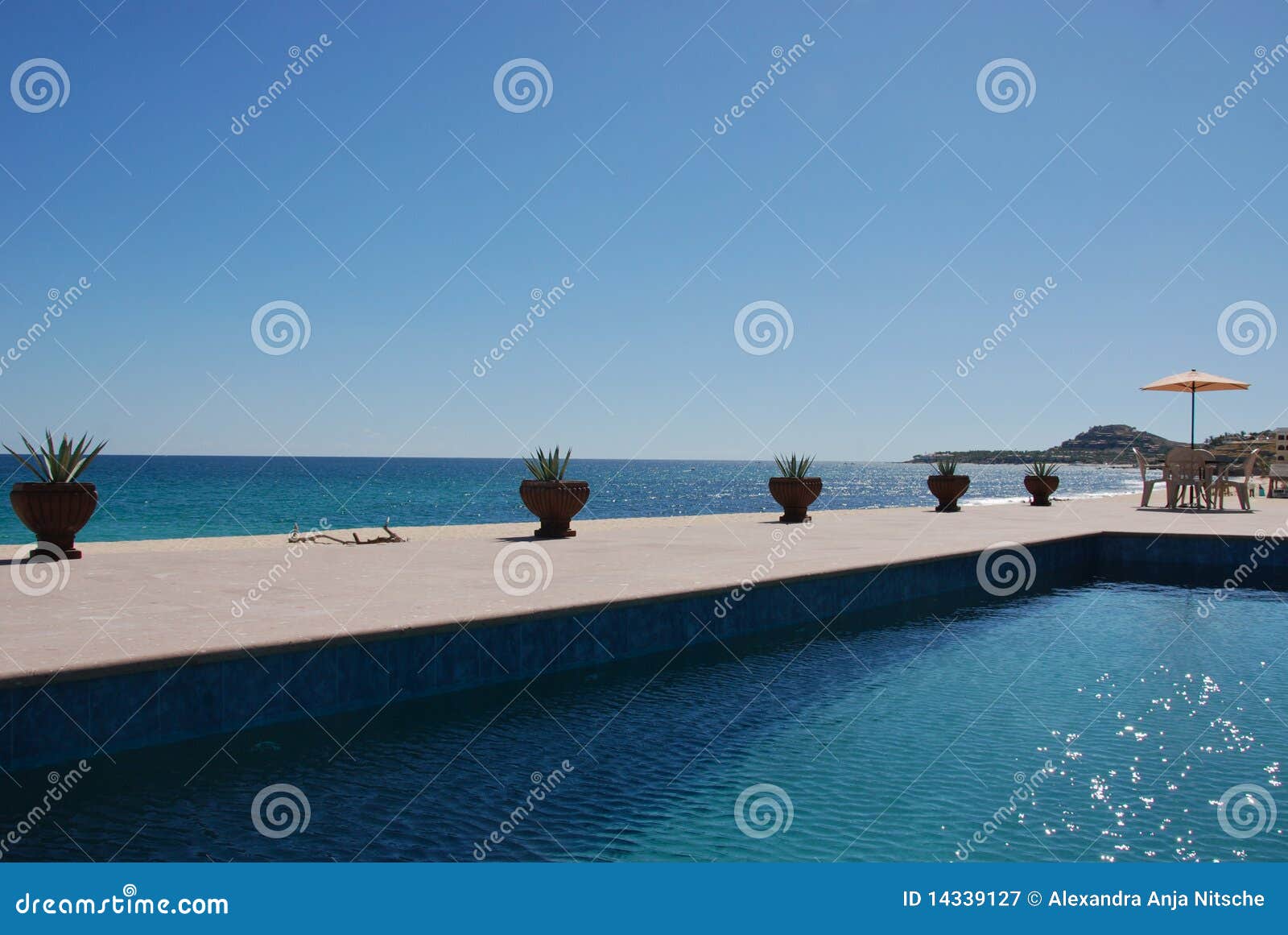 Pool with ocean view stock image. Image of coast, cool - 14339127