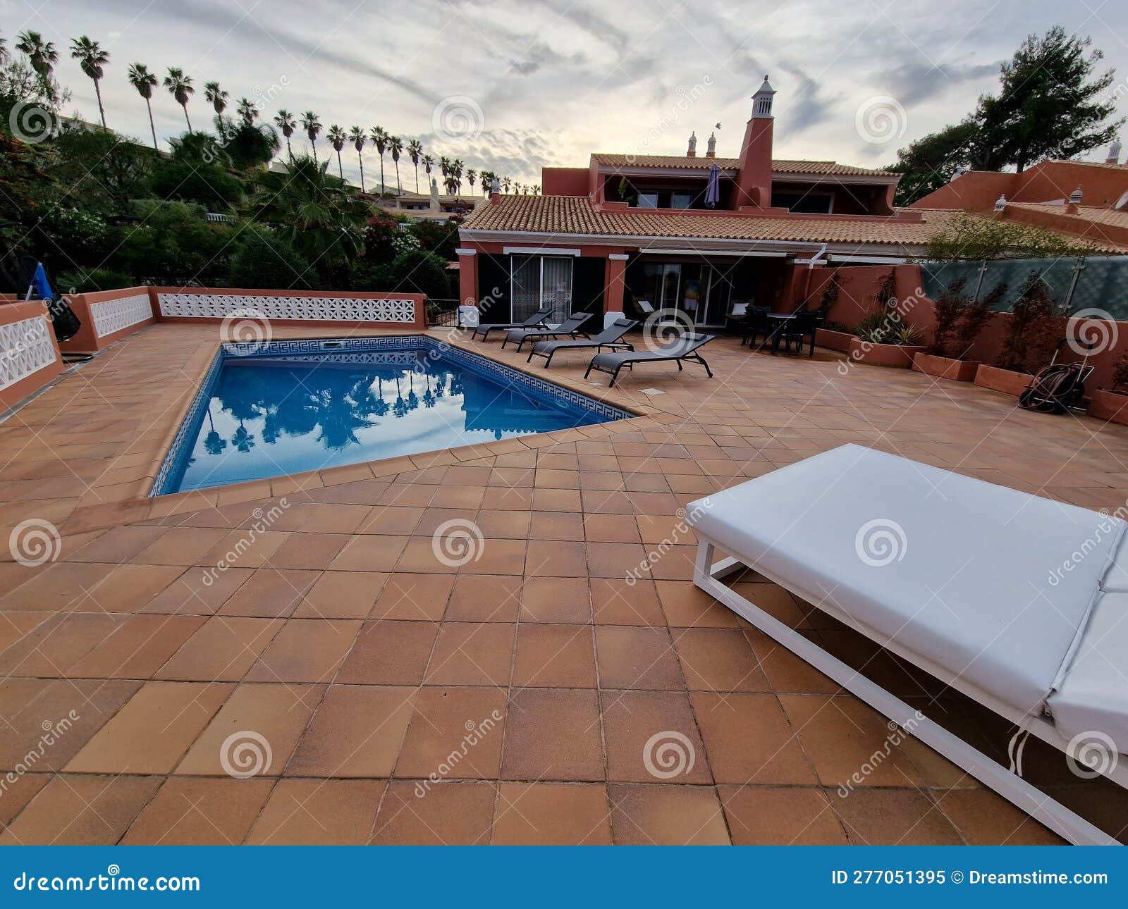 Pool Paradise Sun Resort Relax Green Tree Lux Sky Stock Image - Image ...