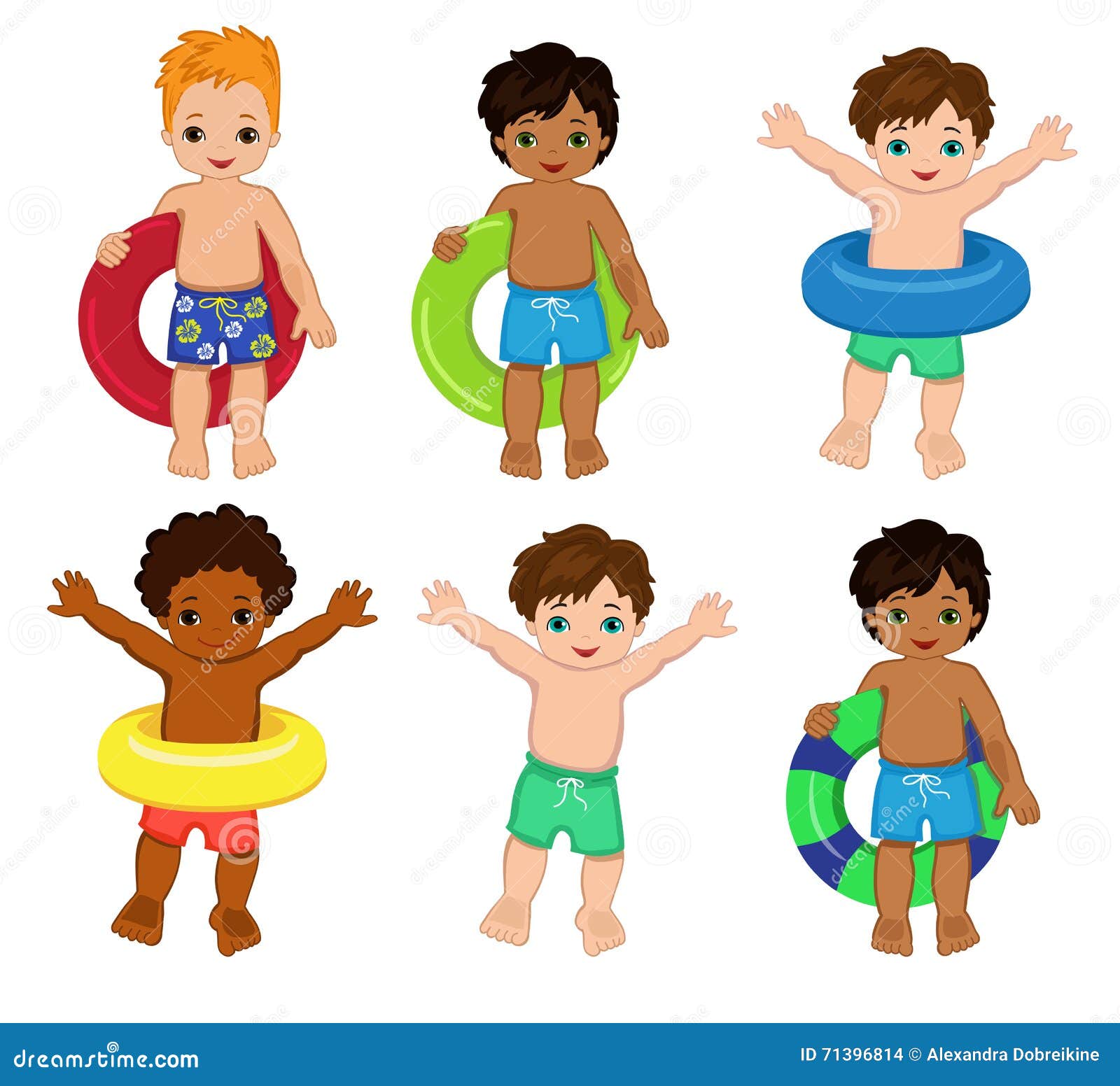 Pool Party for Boys.Vector Illustration. Stock Vector - Illustration of ...