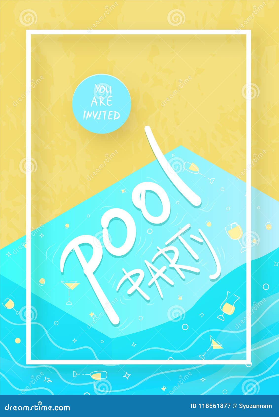 Pool Party Flyer. Vector Illustration. Stock Vector - Illustration of ...