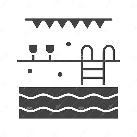 Pool Party Icon Image. stock vector. Illustration of holiday - 282901994