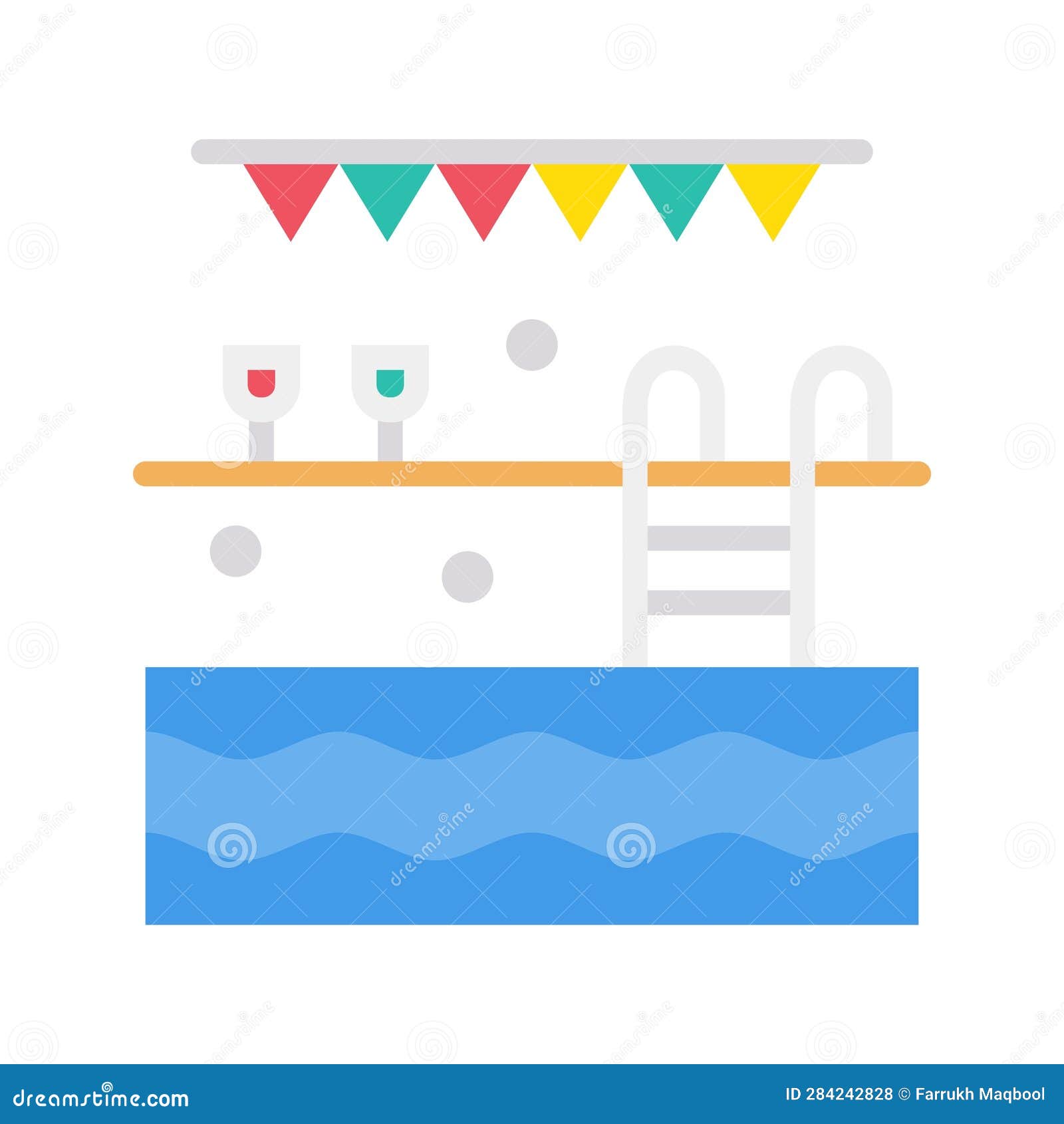 Pool Party Icon Image. stock vector. Illustration of culture - 284242828