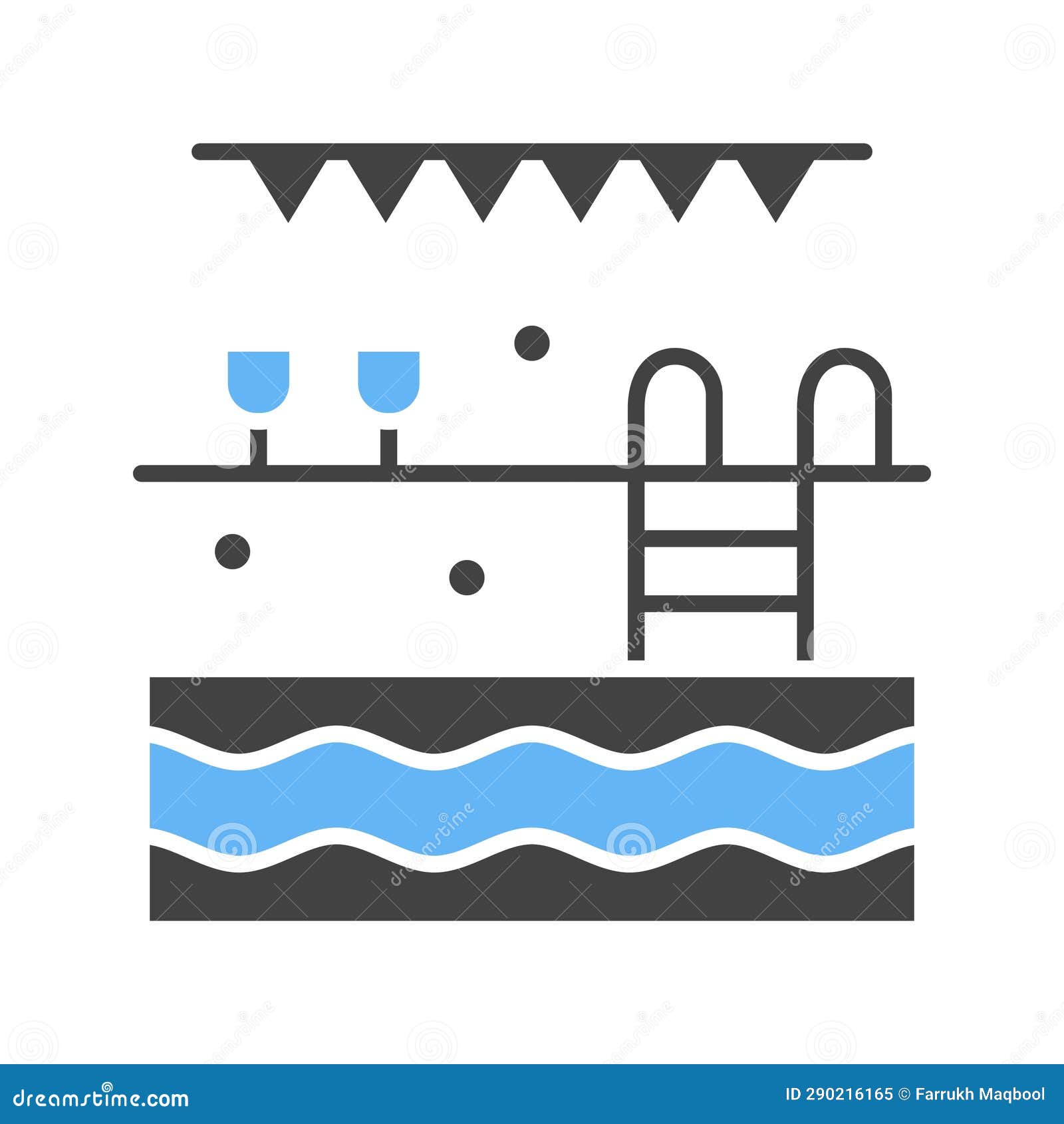 Pool Party Icon Image. stock illustration. Illustration of holiday ...