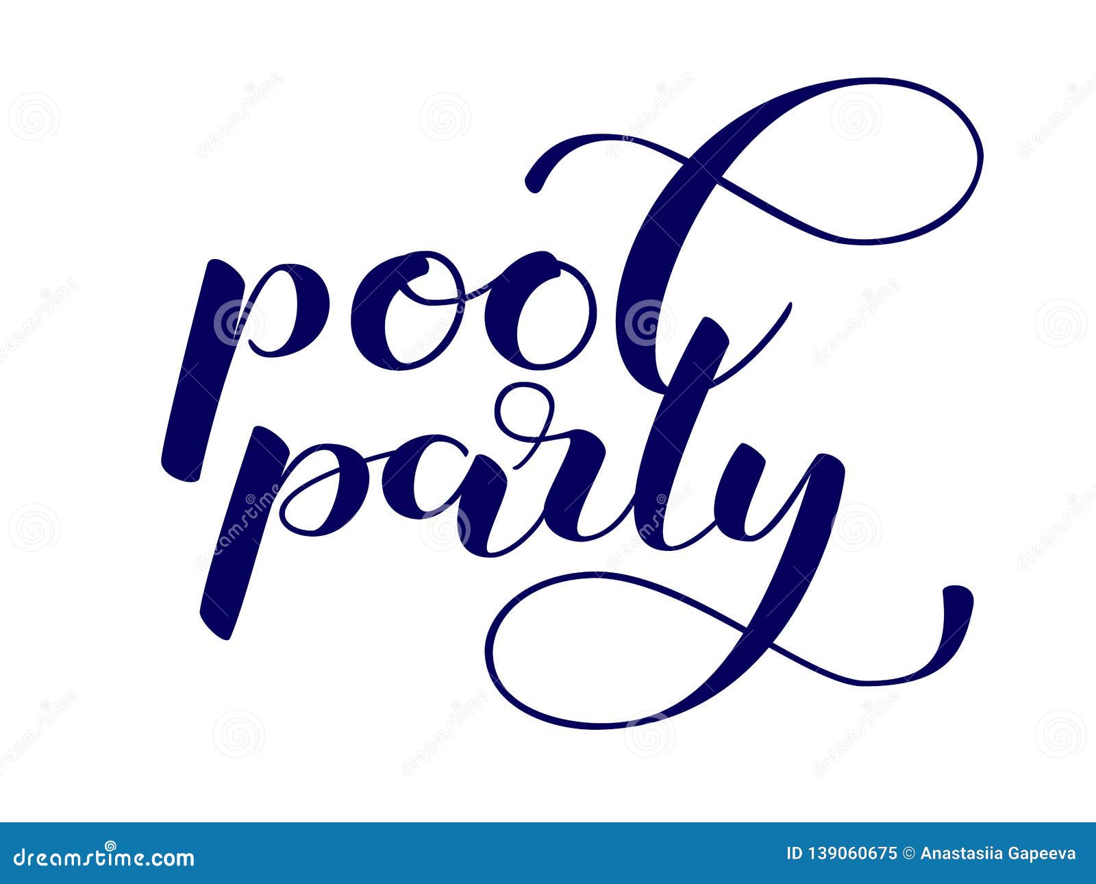 Pool Party Lettering. Vector Illustration Stock Vector - Illustration ...