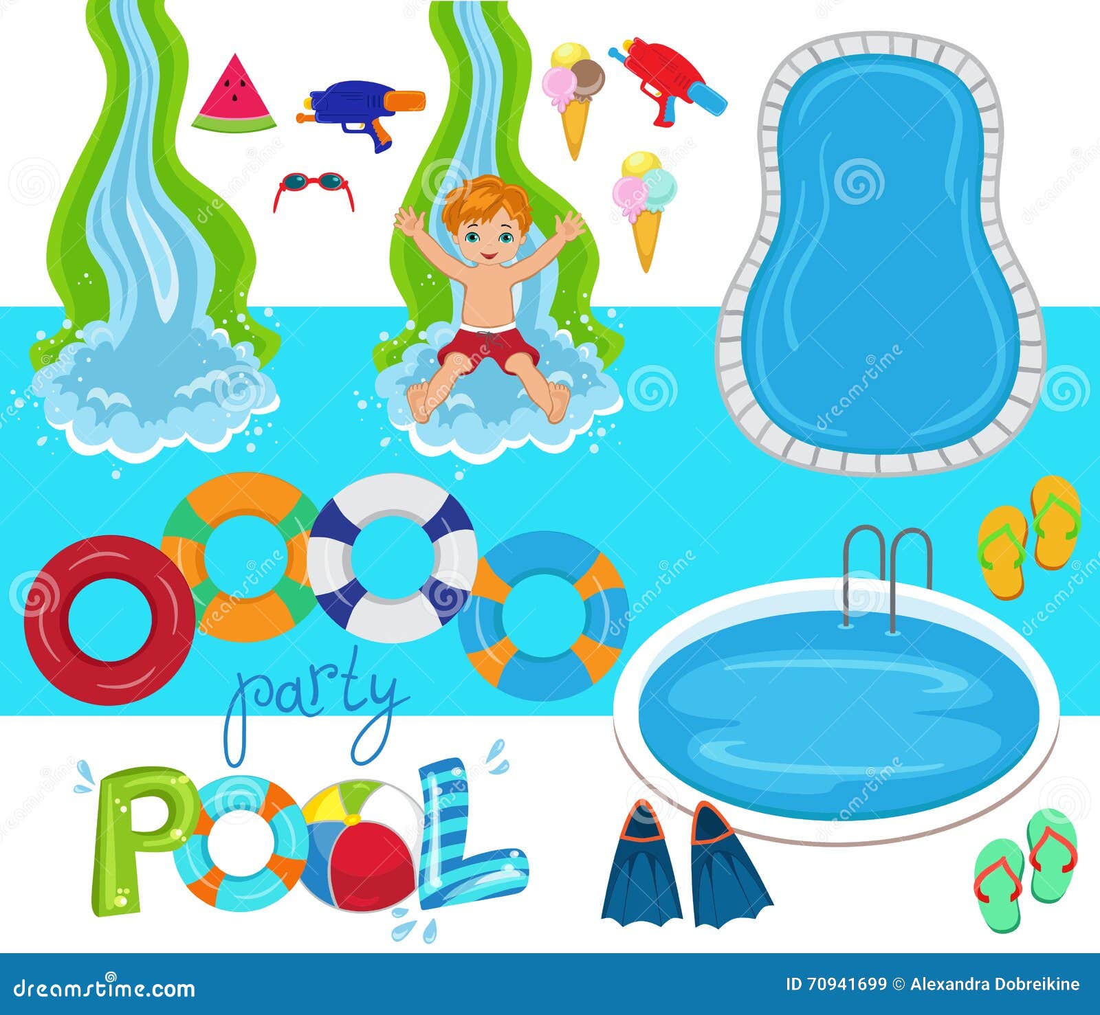 Pool Party Vector Design Illustration. Stock Illustration ...