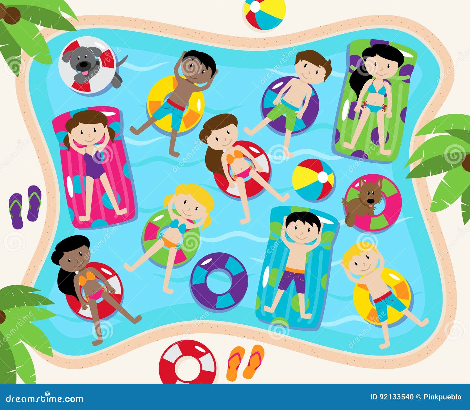 Children Pool Party Background Stock Illustrations – 665 Children Pool ...