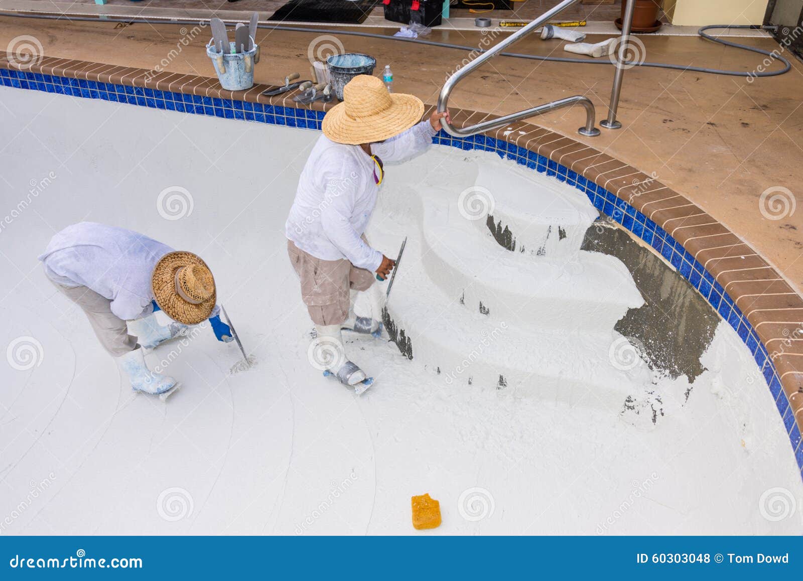 Pool Plaster Resurfacing Diamond Brite Stock Photo - Image of concrete ...