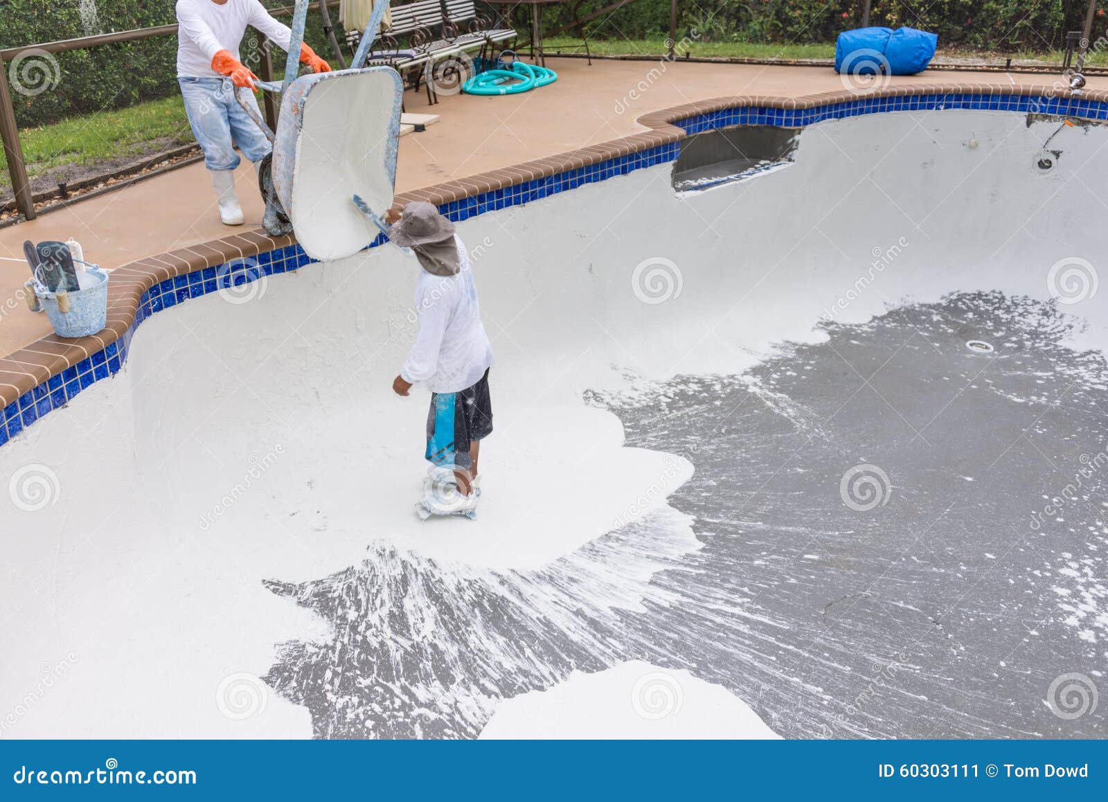 Pool Plaster Resurfacing Diamond Brite Stock Image - Image of empty ...