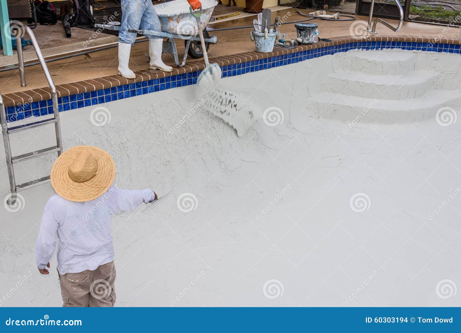 Pool Plaster Resurfacing Diamond Brite Stock Photo - Image of finish ...