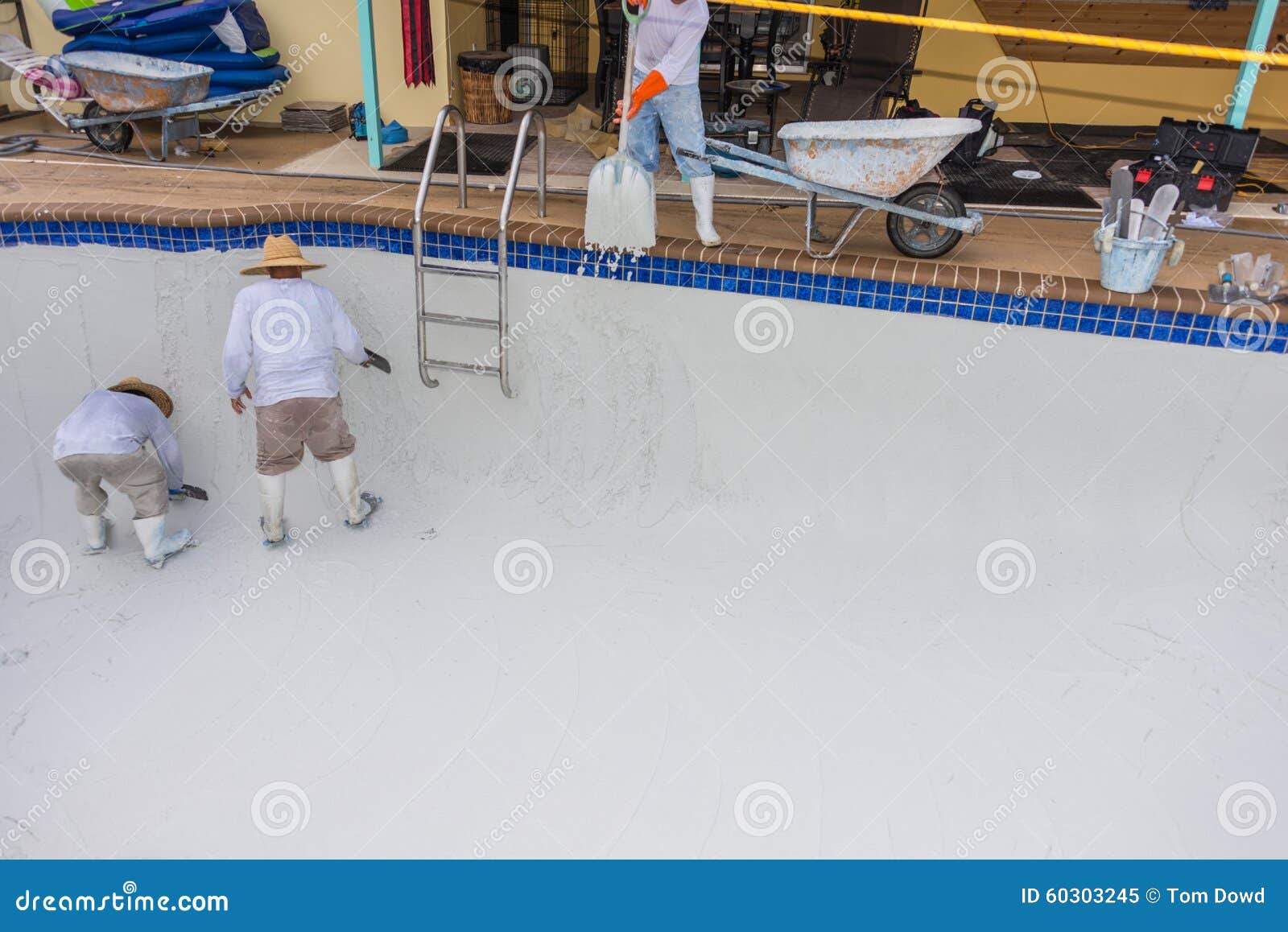 Pool Plaster Resurfacing Diamond Brite Stock Image - Image of draining ...