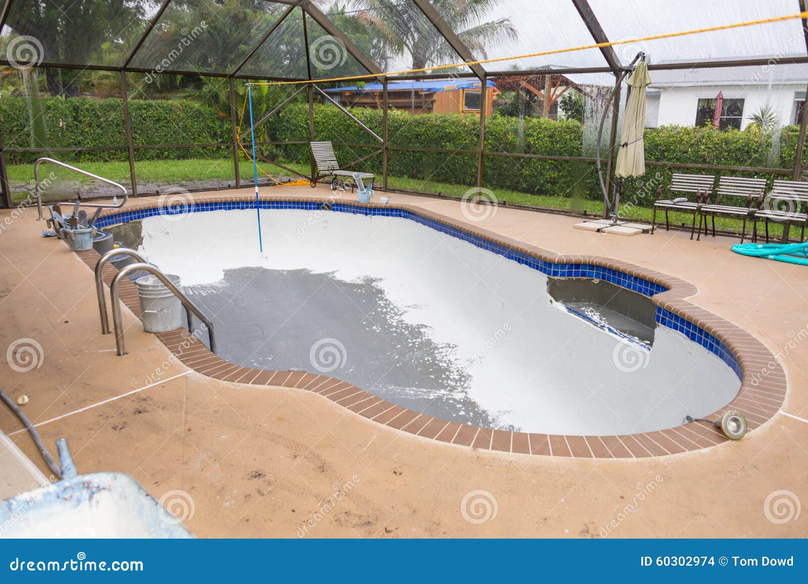 Pool Plasterl Resurfacing Diamond Brite Stock Photo - Image of drained ...