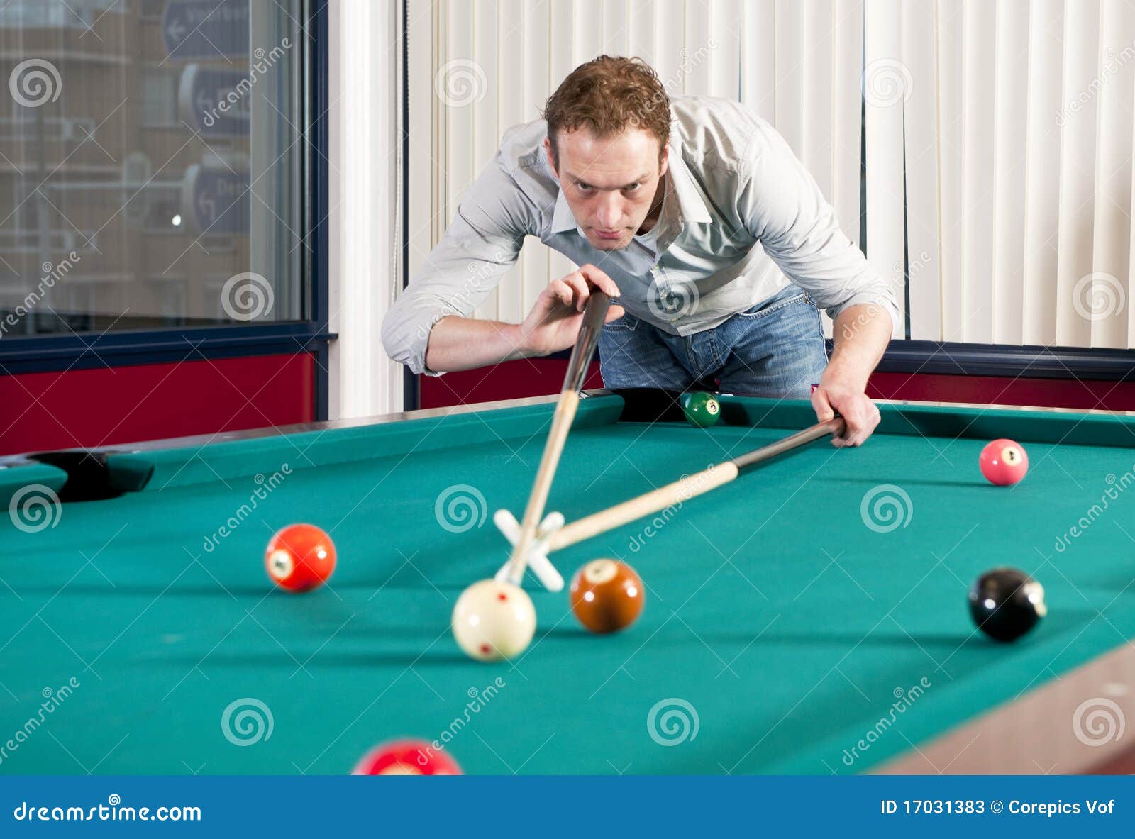 Pool player stock image. Image of mechanical, rack, stick - 17031383
