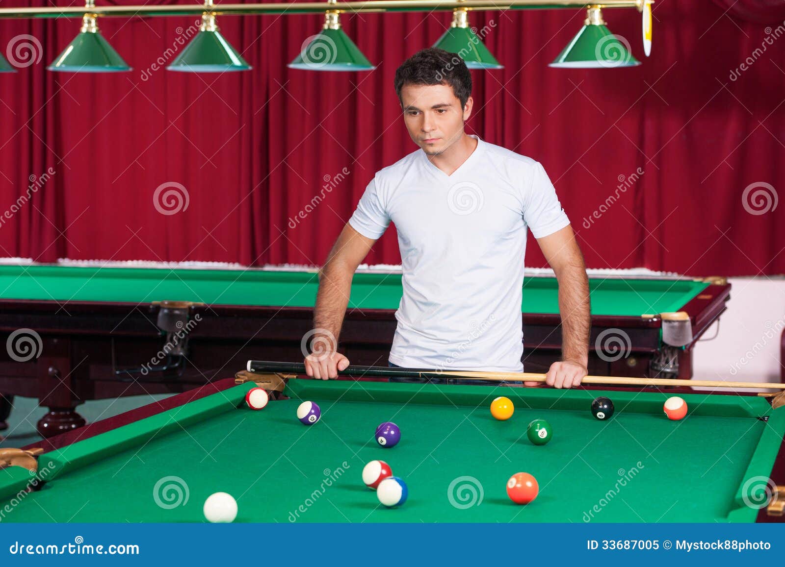 Pool player. stock image. Image of white, sport, games - 33687005