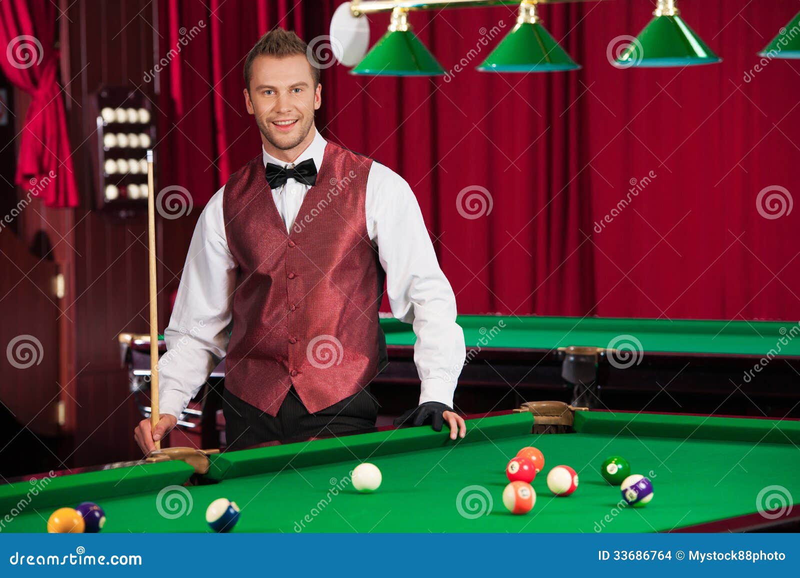 Pool player. stock photo. Image of aiming, leisure, game - 33686764
