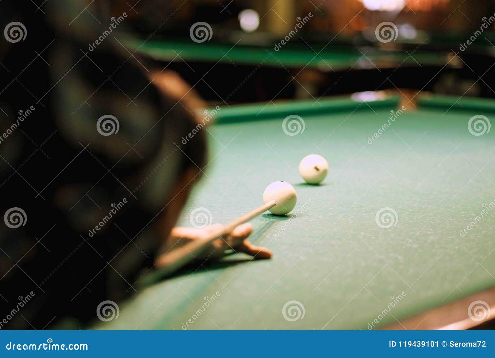A Pool Player Takes Aim at the Ball Stock Image - Image of ...