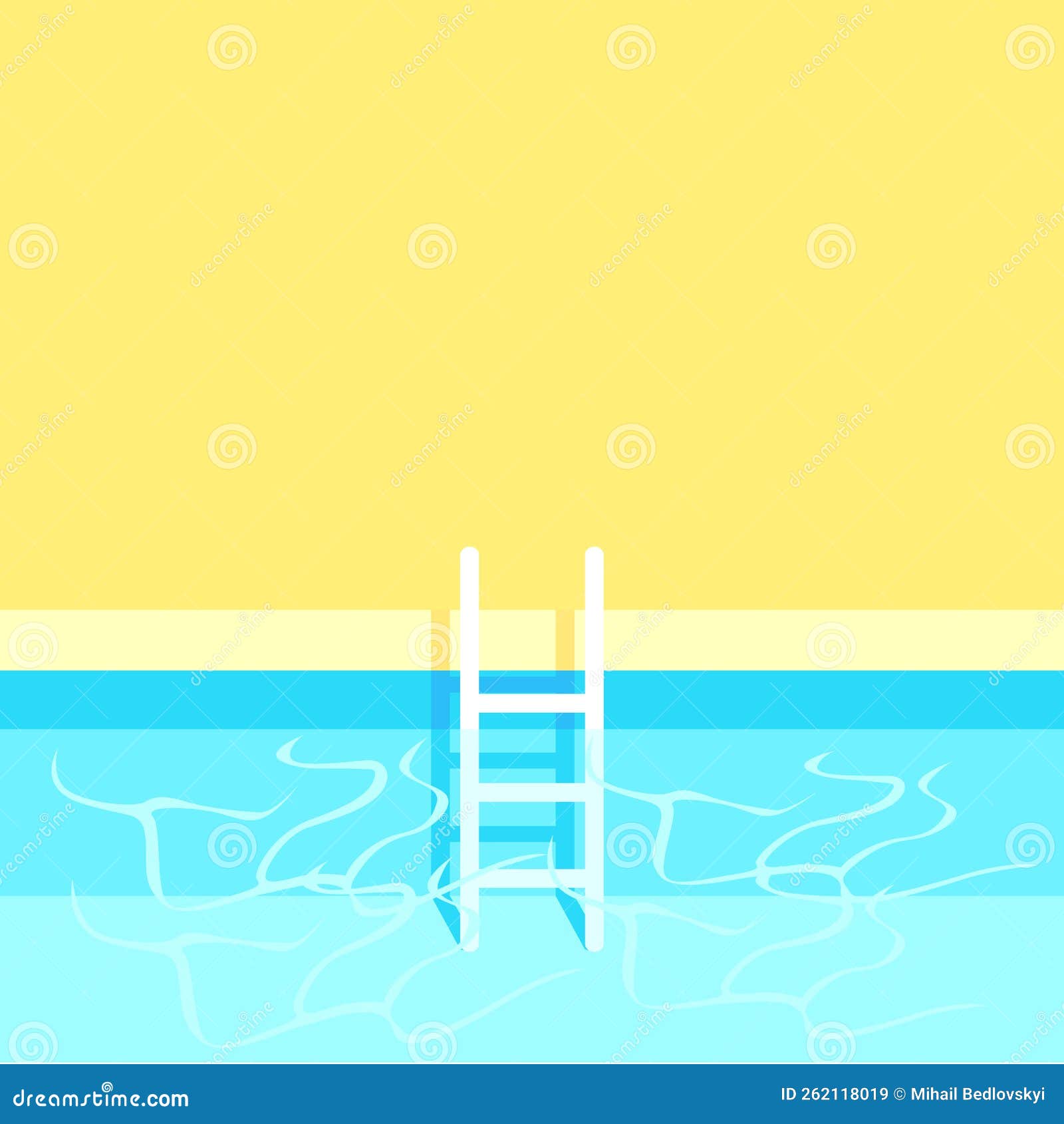 Swimming Pool with Stairs and Clear Water Stock Vector - Illustration ...