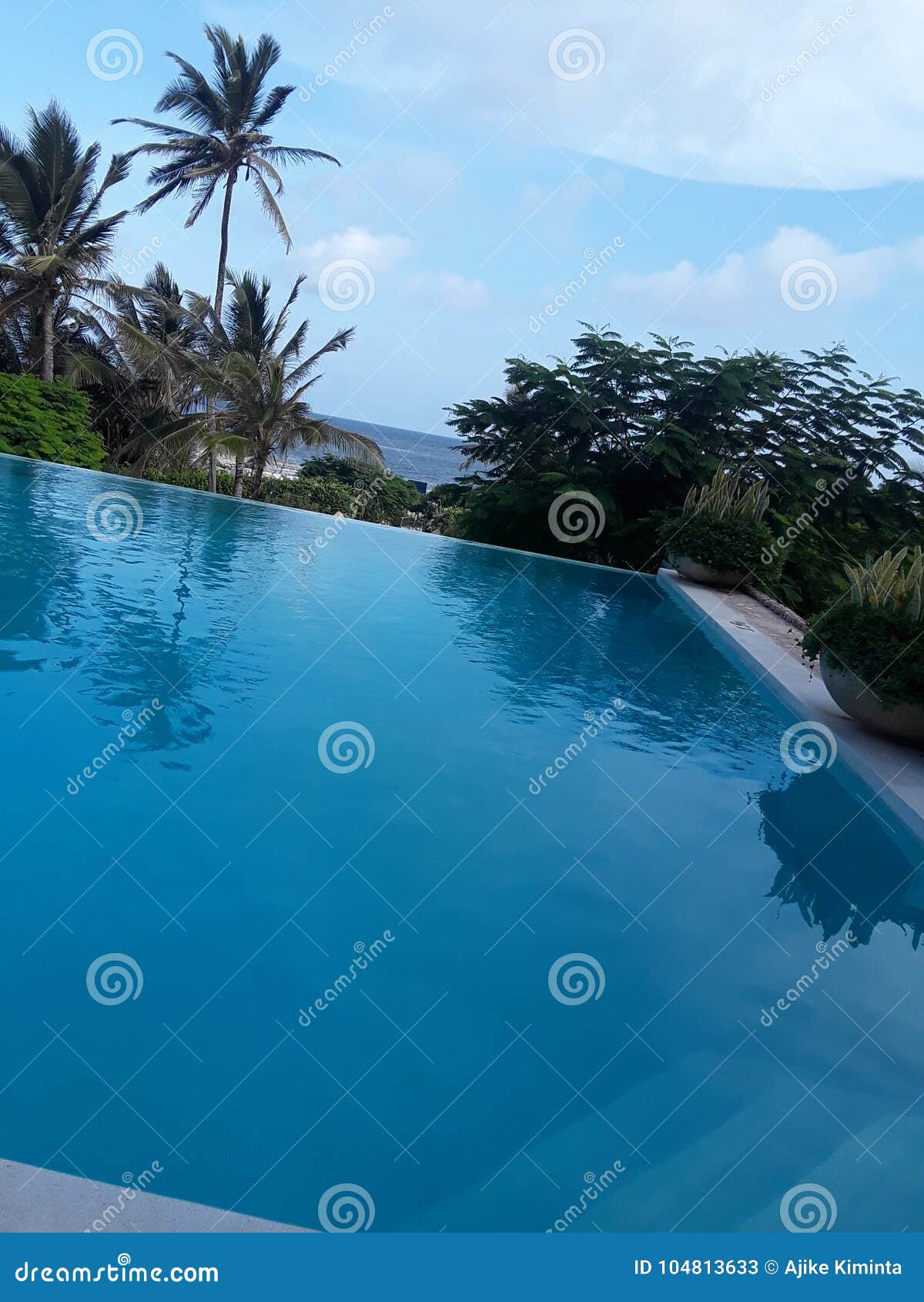 Pool stock image. Image of water, ocean, view, poolside - 104813633
