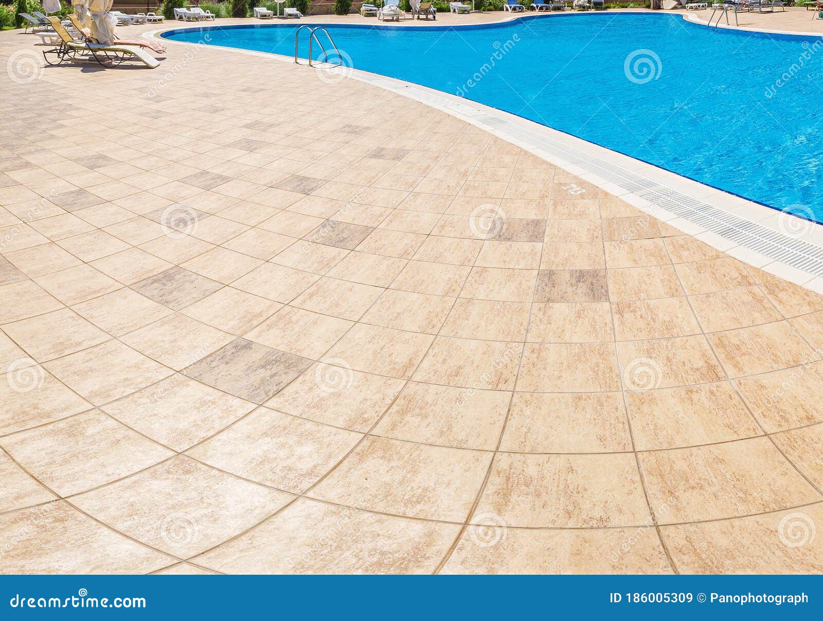 Pool with Pure Blue Water Background. Top View of Swimming Pool and ...
