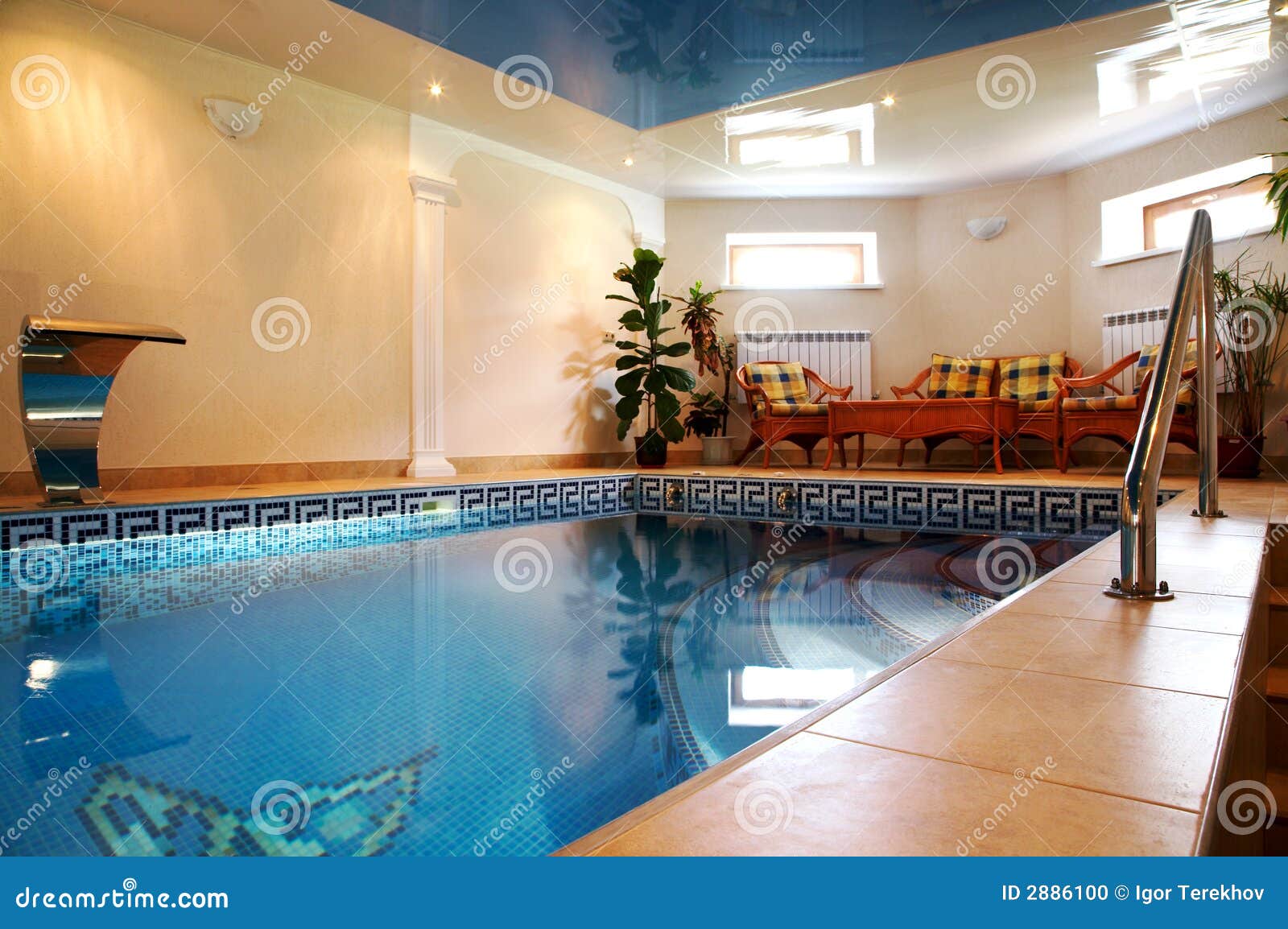Pool with pure water stock photo. Image of furniture, leisure - 2886100