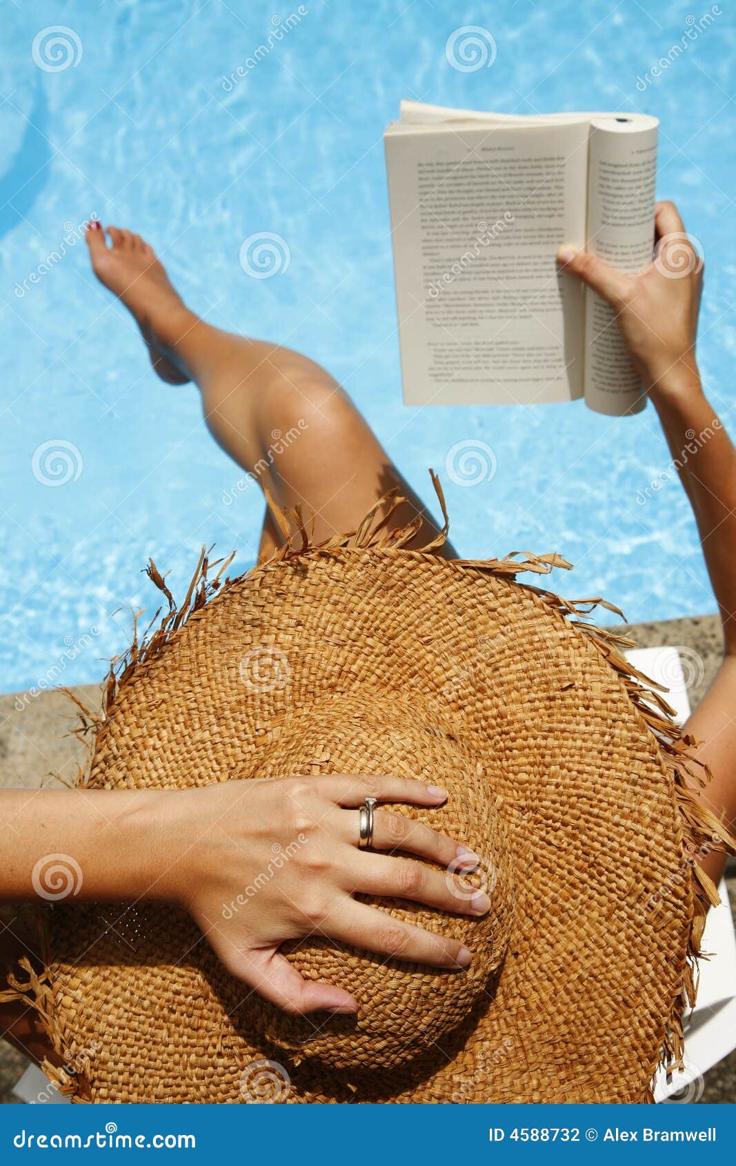 Pool Reading stock photo. Image of woman, gitl, pretty - 4588732