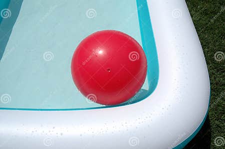 Pool and red big ball stock image. Image of summer, pool - 123081