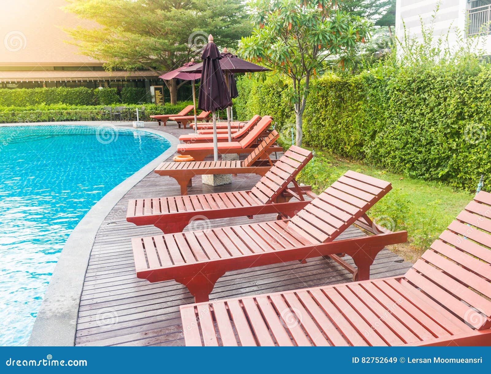 Pool for Relaxation Wiht Sunlight. Stock Image - Image of blue ...