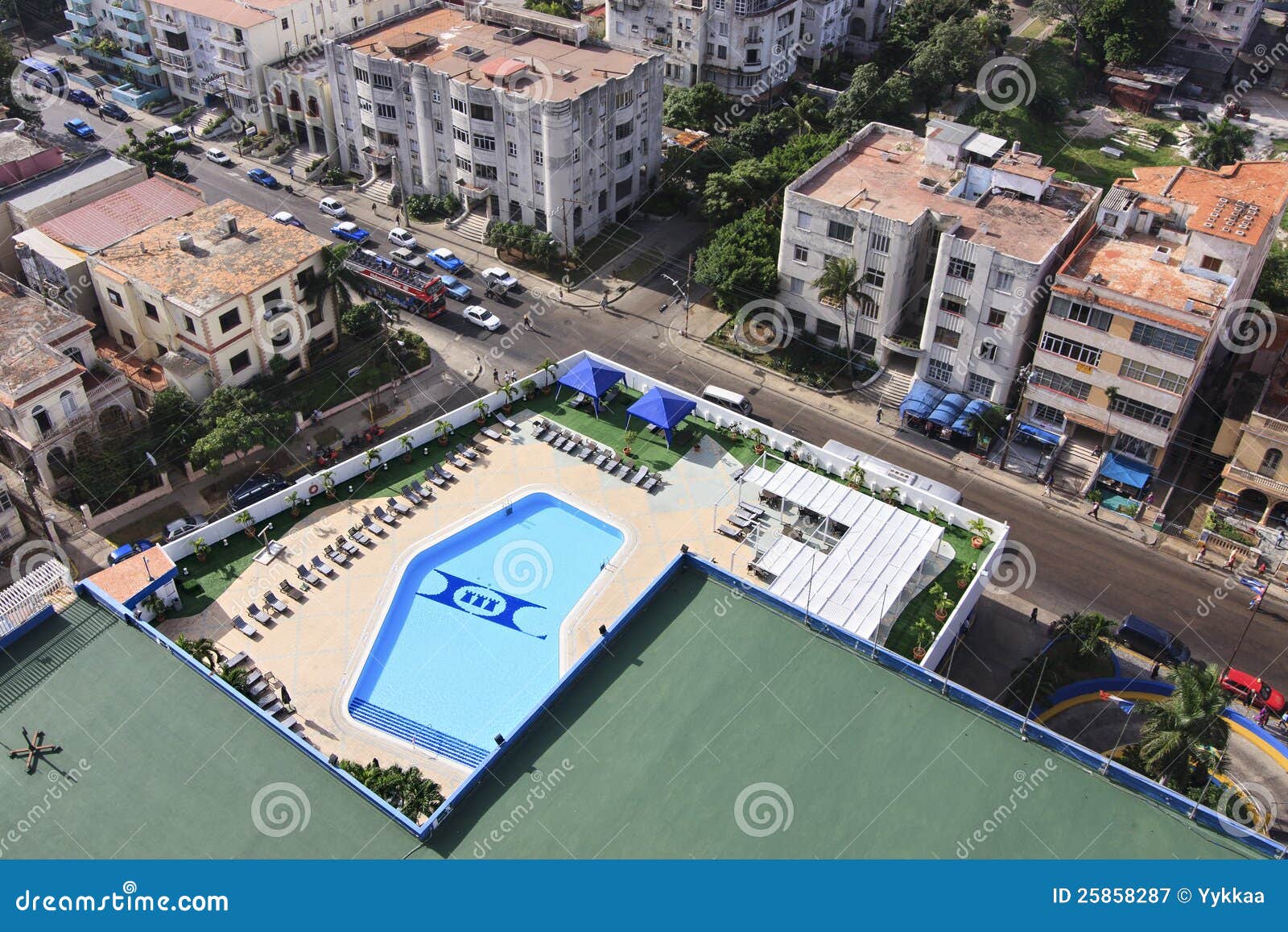 Pool on rooftop of hotel. stock image. Image of style - 25858287
