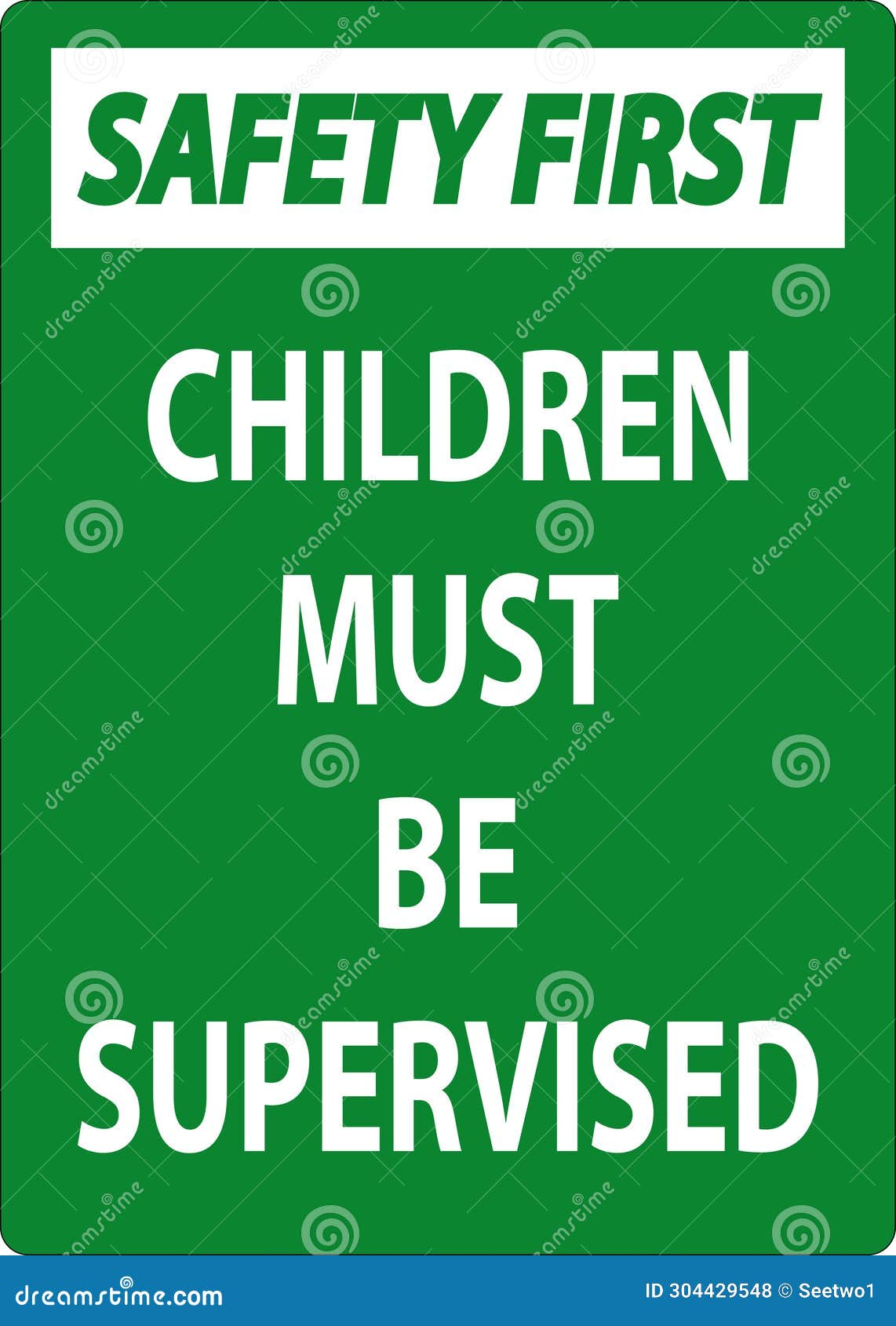 Pool Safety First Sign, Children Must Be Supervised Stock Vector ...